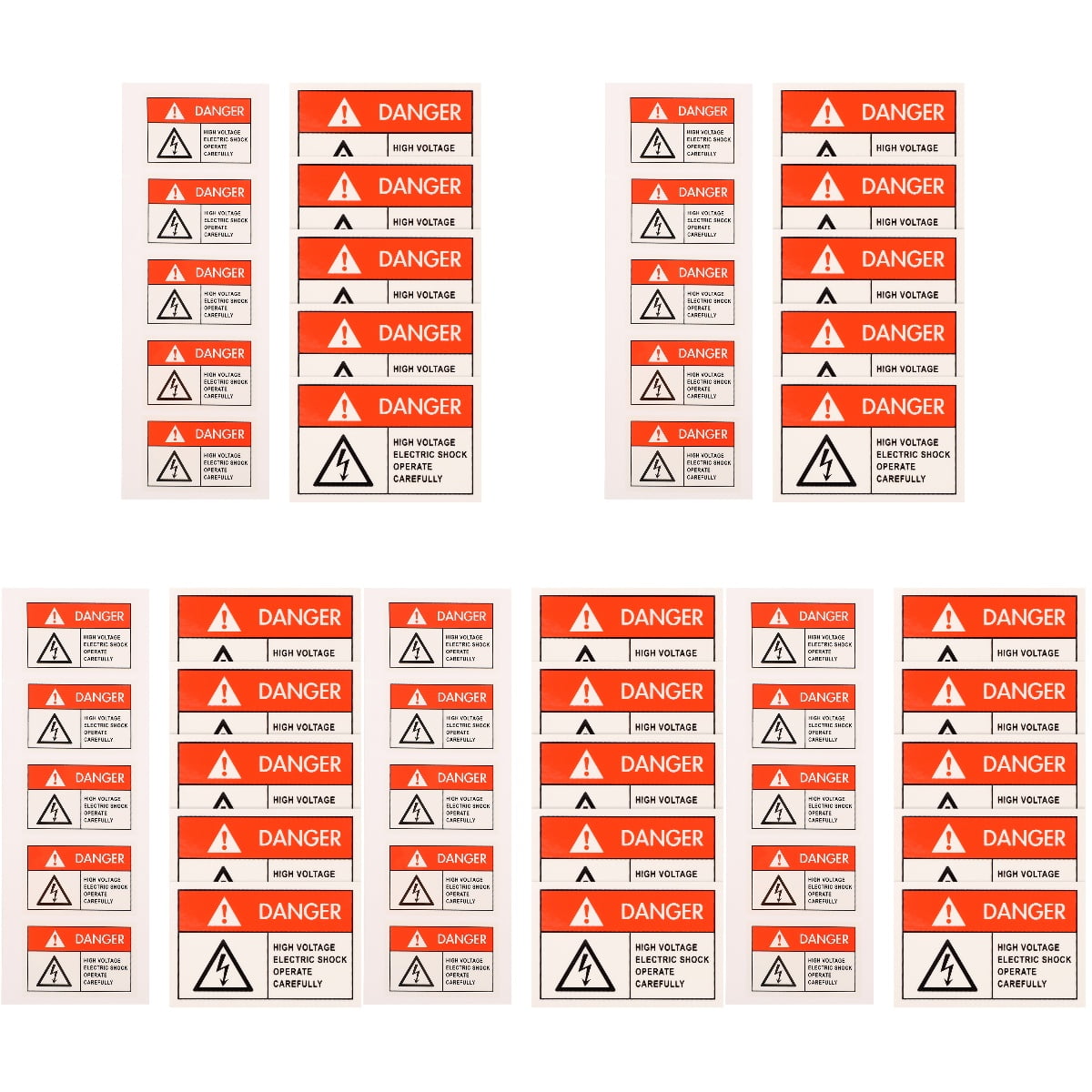 Movtotop 50pcs DANGER Warning Stickers Adhesive Backside Sign Safe ...