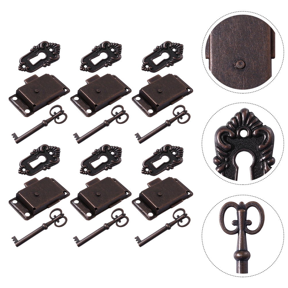 Movtotop 6 Sets Vintage Cabinet Locks Antique Jewelry Box Latches ...