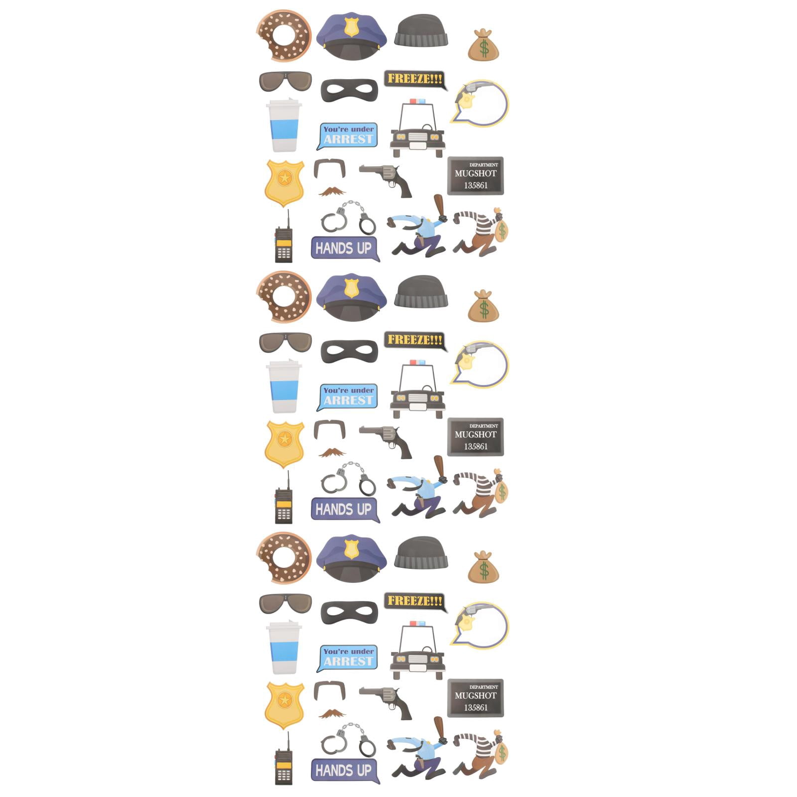 Movtotop 63pcs Police Catching Thief Role Play Party Photo Props Funny ...
