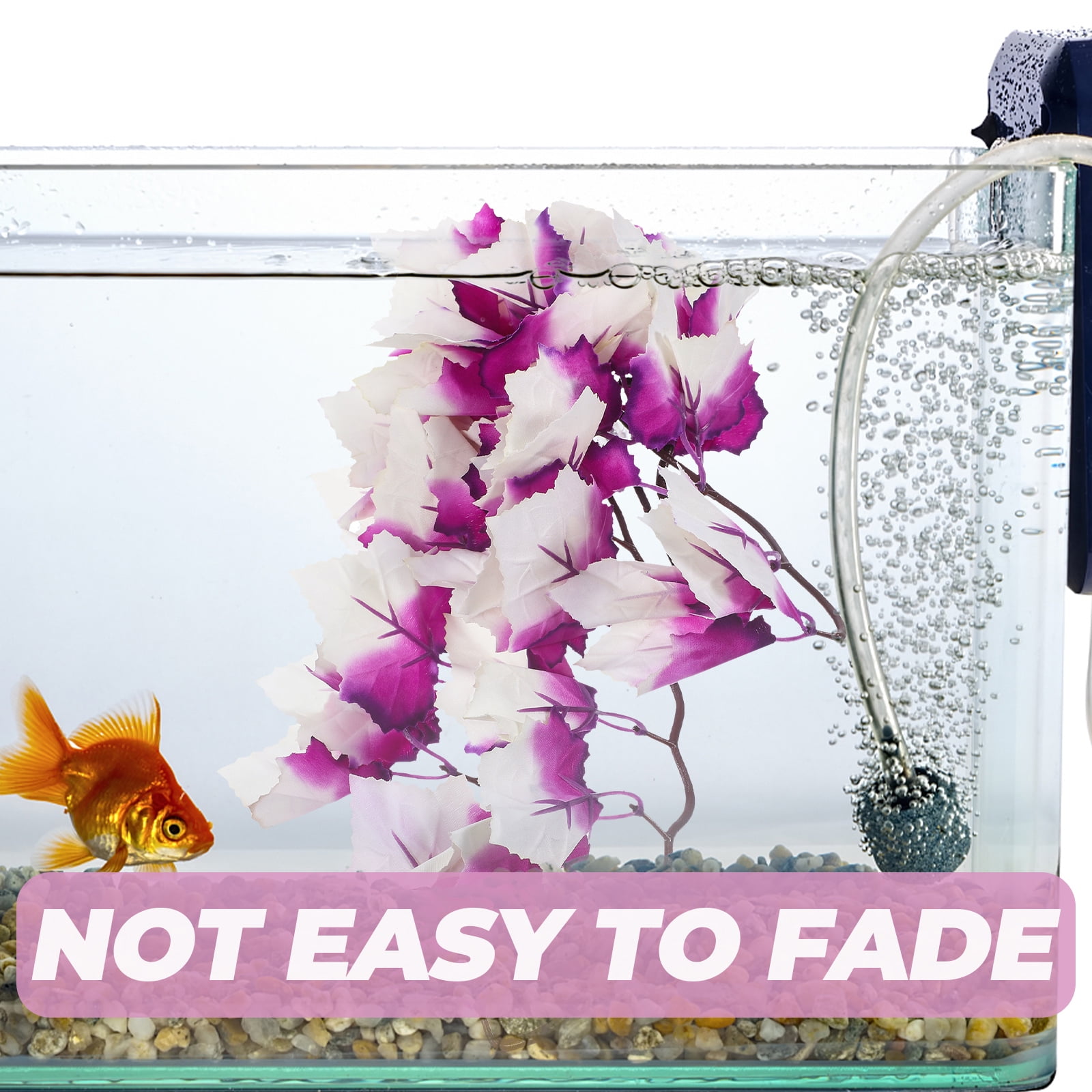 Amosfun Fish Tank Decoration Simulation Plant Purple Resin Vivid ...