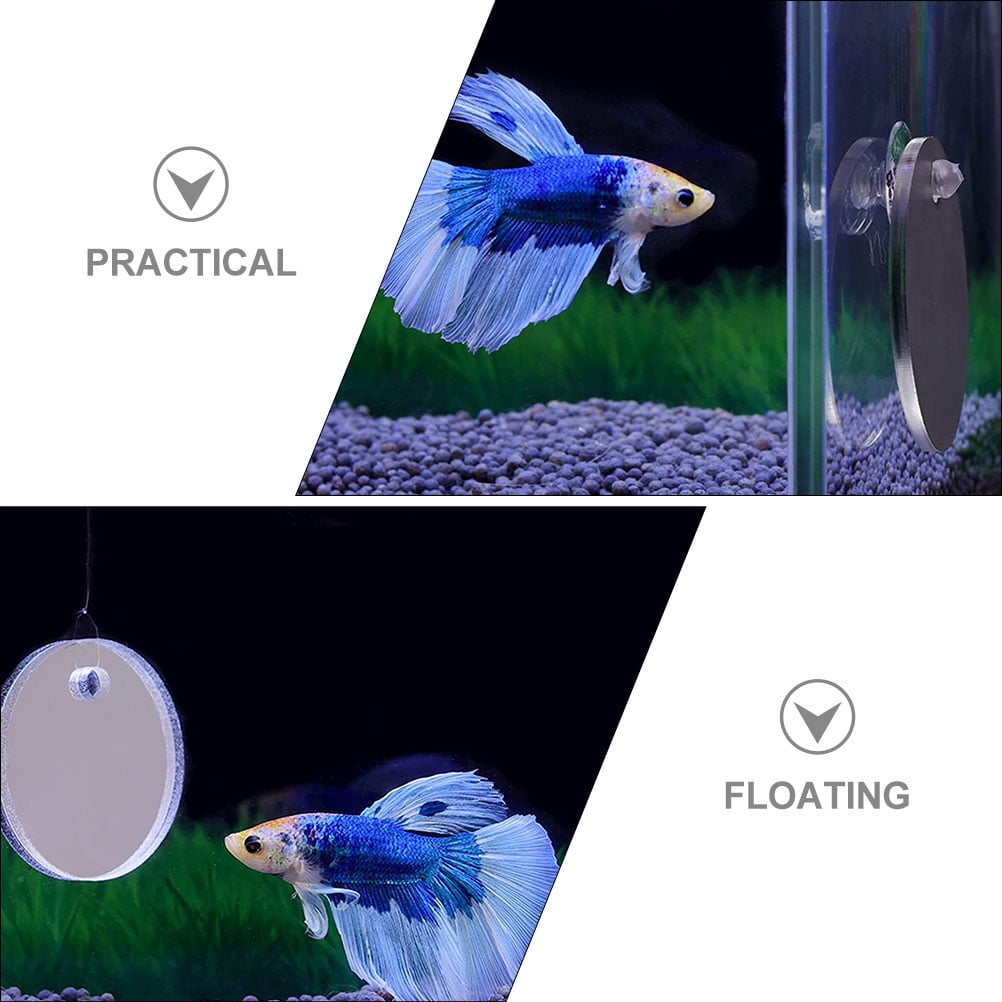 Movtotop Decorative Mirror,1 Set Of Fish Tank Floating Mirror Betta ...