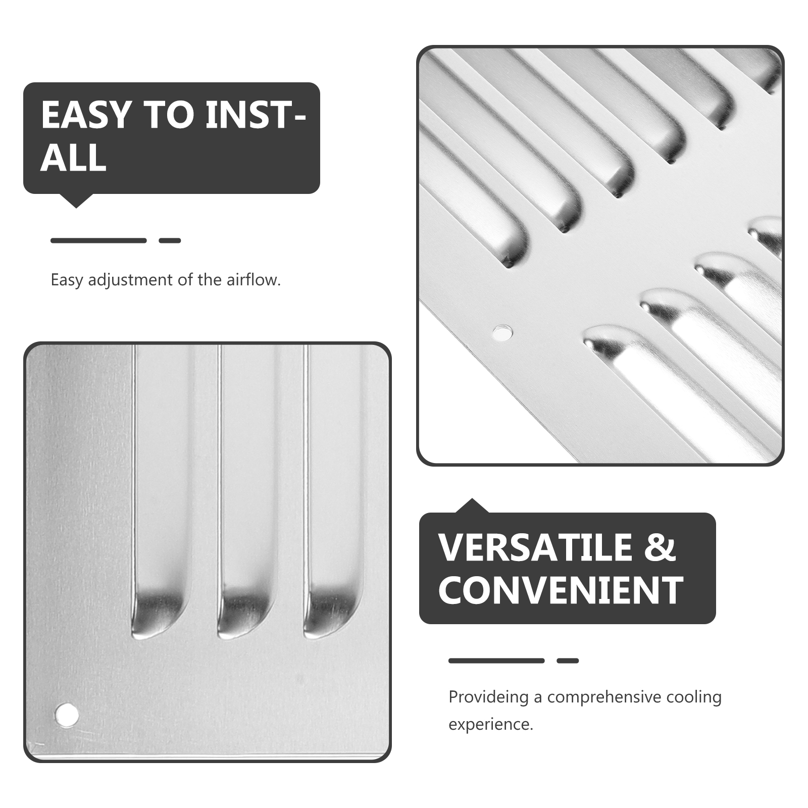 Amosfun Silver Vent Cover for Bathroom Exhaust Fan Durable Stainless ...