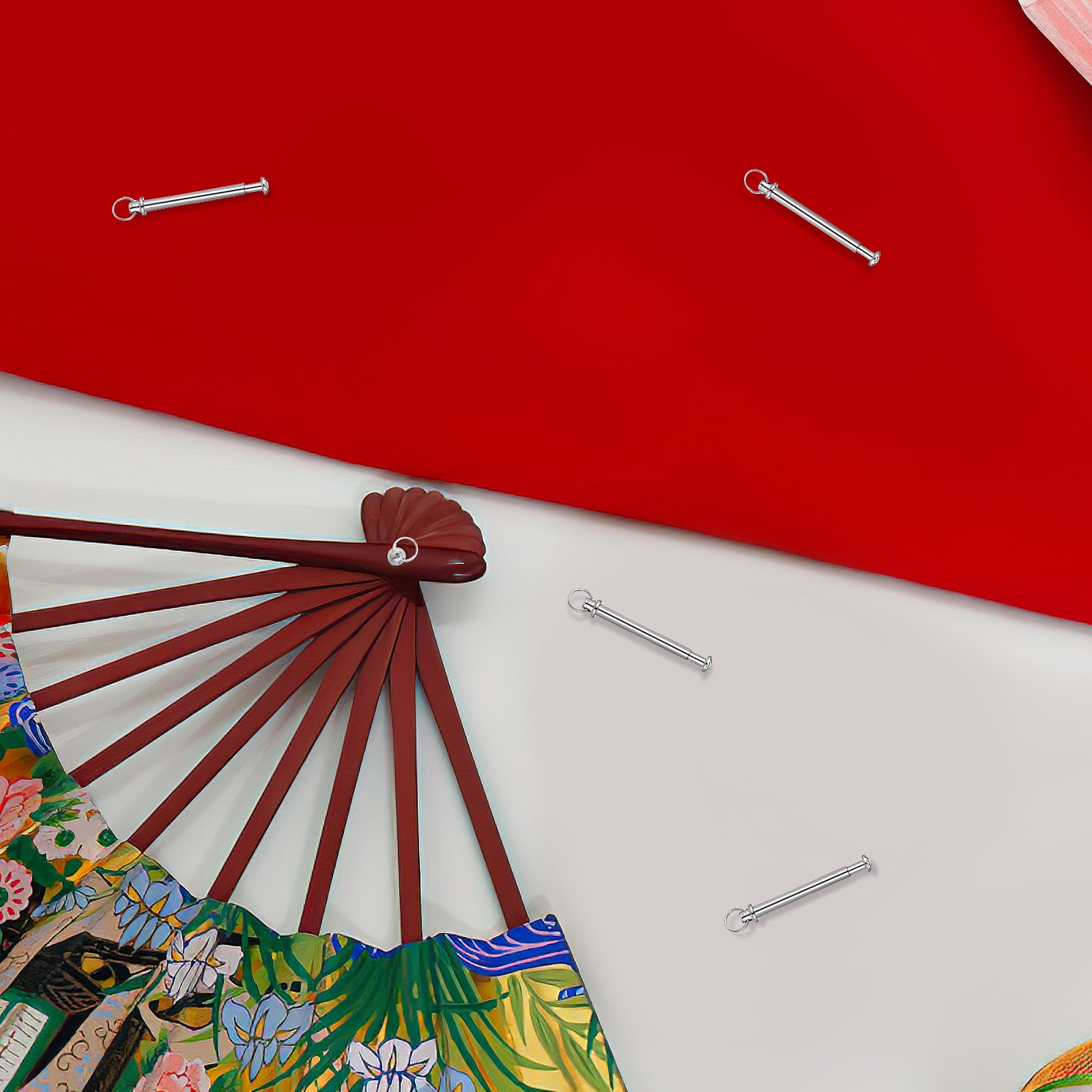 Movtotop Folding Fan Shaft,5 Sets Folding Fan Shaft Rivets And Nuts ...