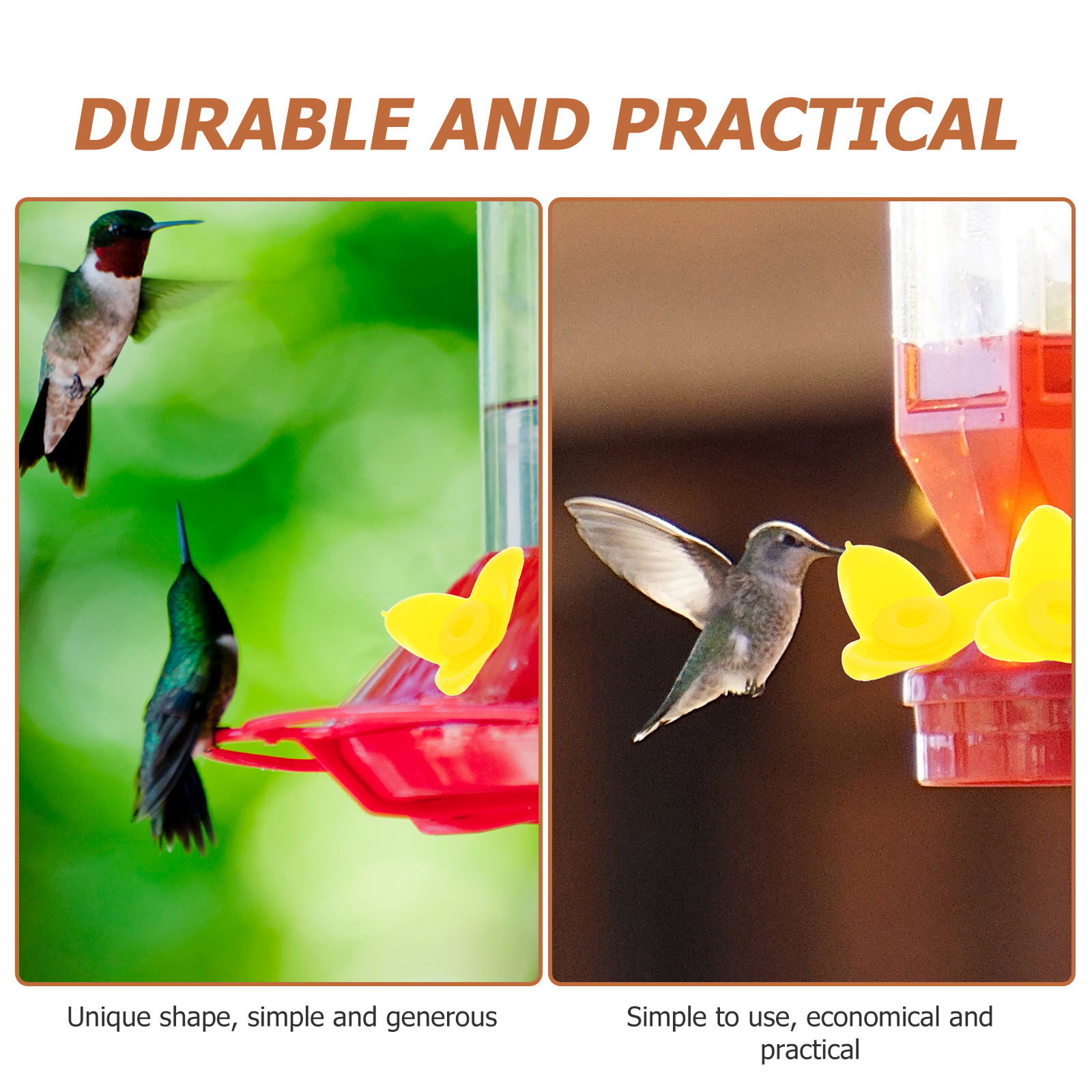 Amosfun Hummingbird Feeder Accessories Bird Feeder Parts Yellow 12Pcs ...