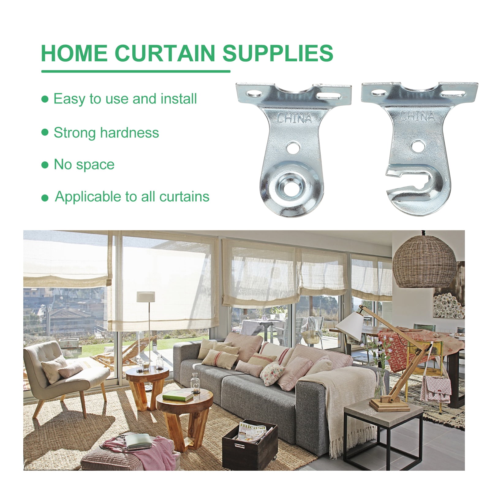 Movtotop Metal Curtain Fixing Parts,2Pcs Roller Window Shade inside And ...