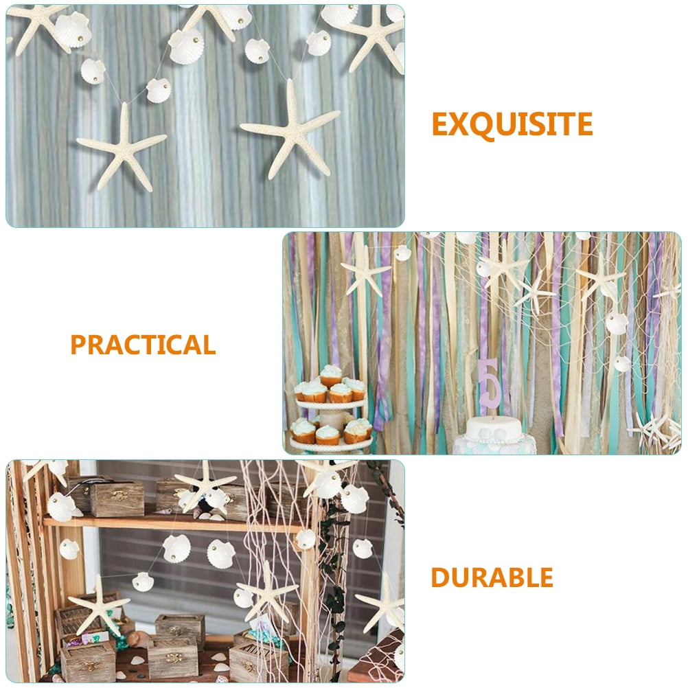 Amosfun Assorted Color Shell Banner Sea Theme Party Decoration for ...