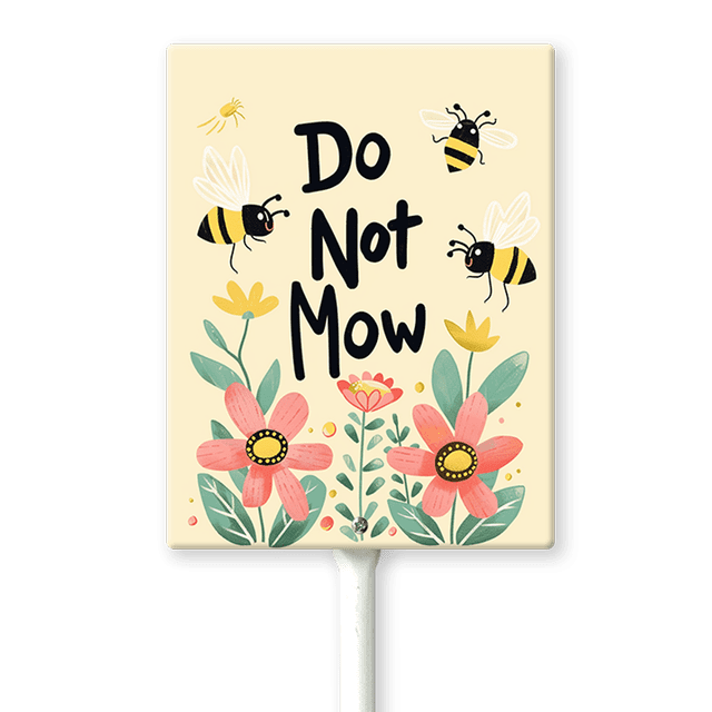 Do Not Mow Sign with Metal Stake 4.6 x 6 Inches No Mow May Yard Sign No ...