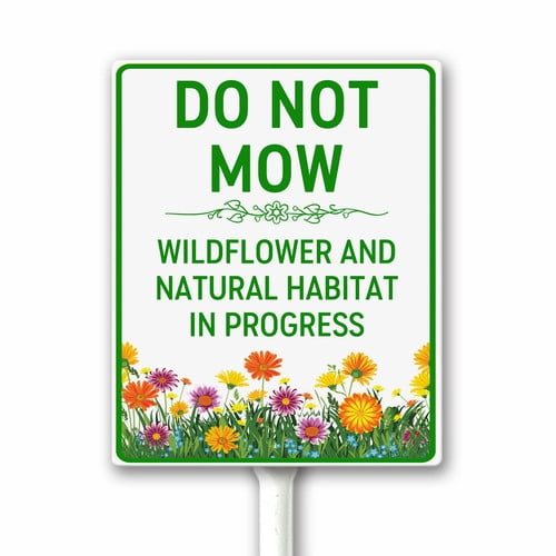 Do Not Mow Wildflower And Natural Habitat In Progress Yard Sign with ...