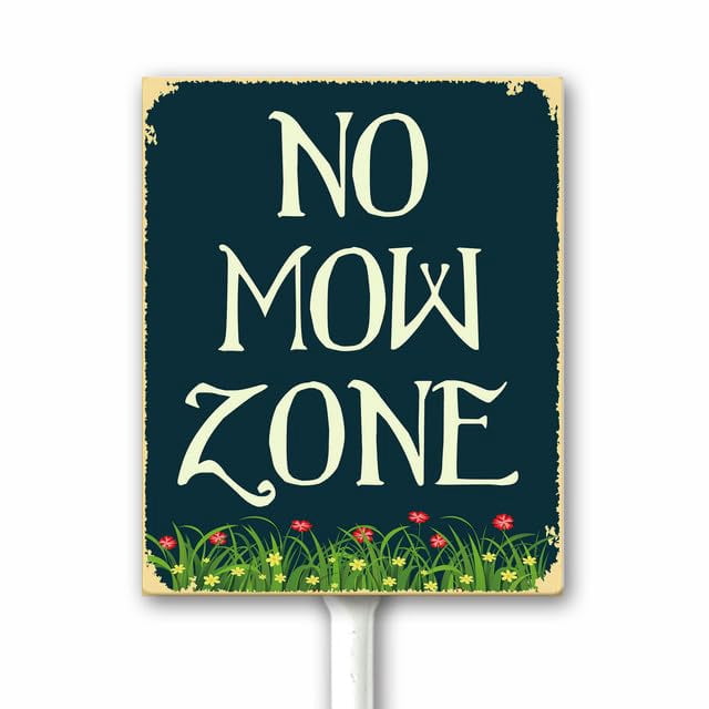 No Mow Zone Yard Sign Wildlife Habitat Sign for Garden Pollinator ...