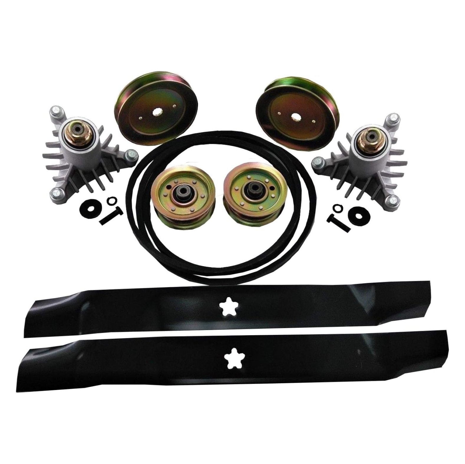 Mower Deck Rebuild Kit Fits with 3 Post Spindle Includes Pulleys Belt ...