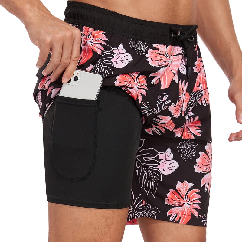Mowujeit Men's Quick Dry Swim Trunks Mesh Lining Beach Board Shorts ...