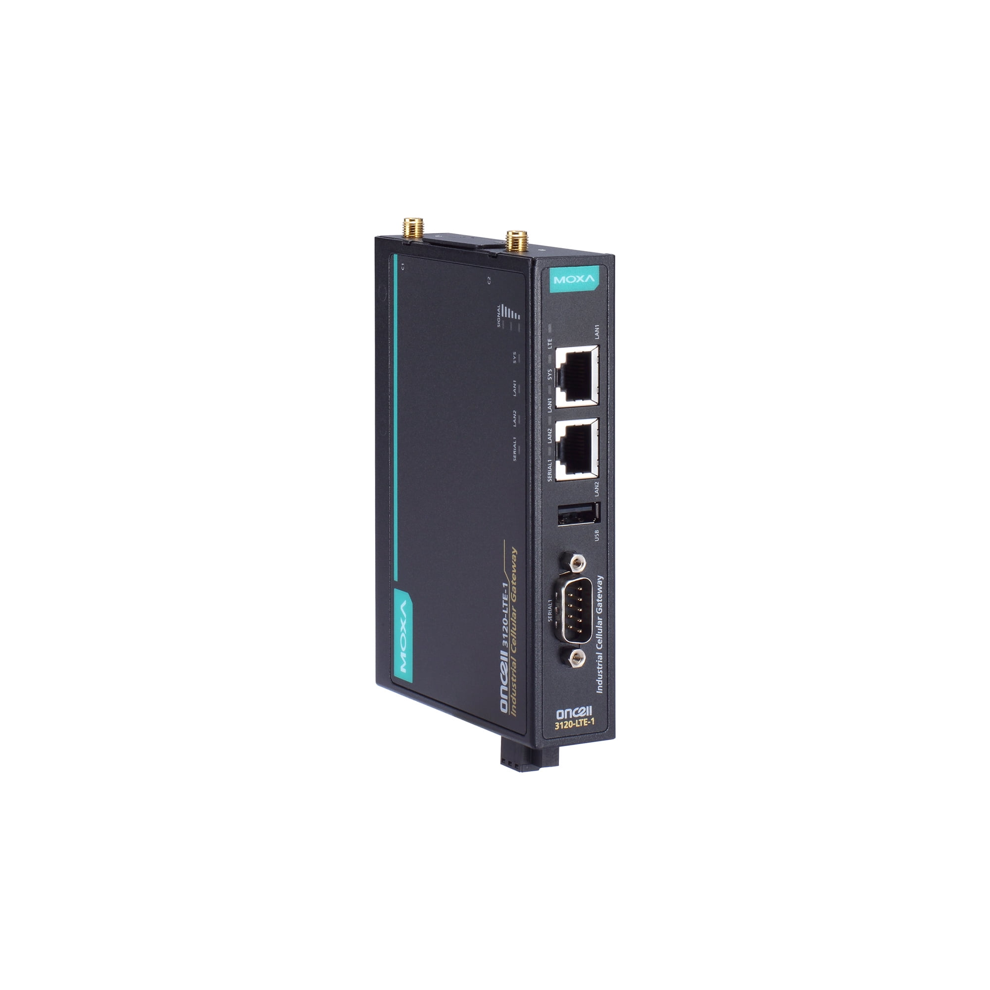 Moxa OnCell 3120-LTE-1-US, Industrial LTE Cat 1 cellular gateway, B1/B3 ...