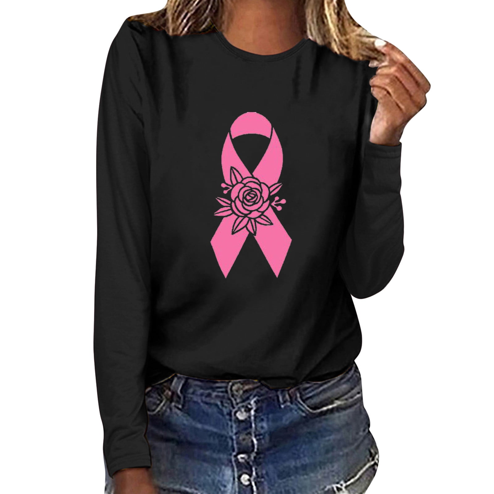 Moxiu Breast Cancer T Shirts Fall Women's Breast Cancer Awareness ...
