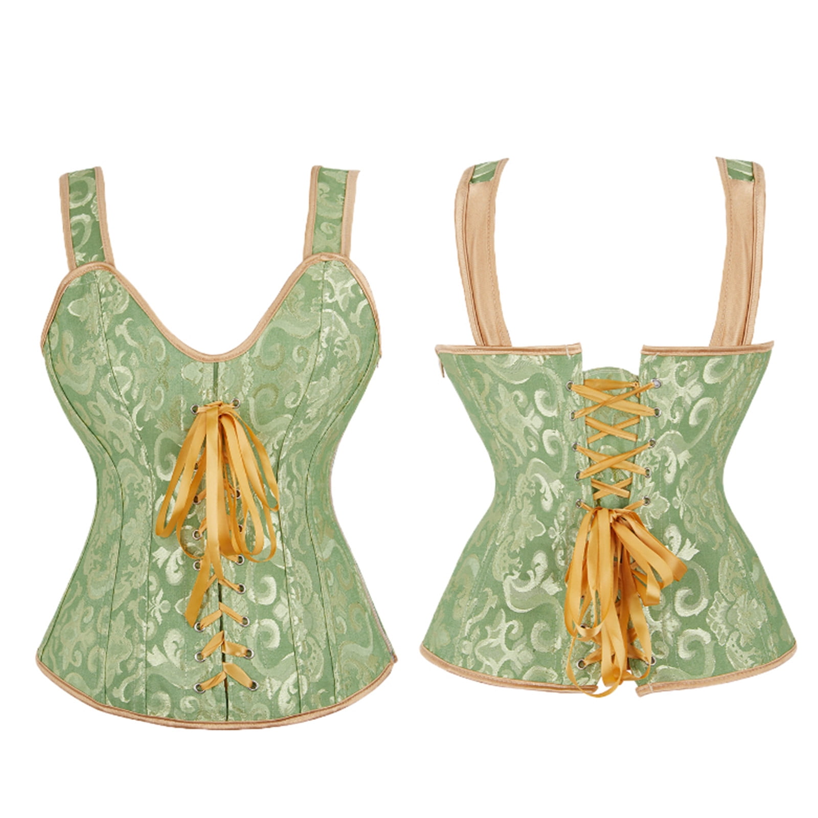 Moxiu Clearance Bustier Tops for Women Lace up Printed Medieval Waist ...