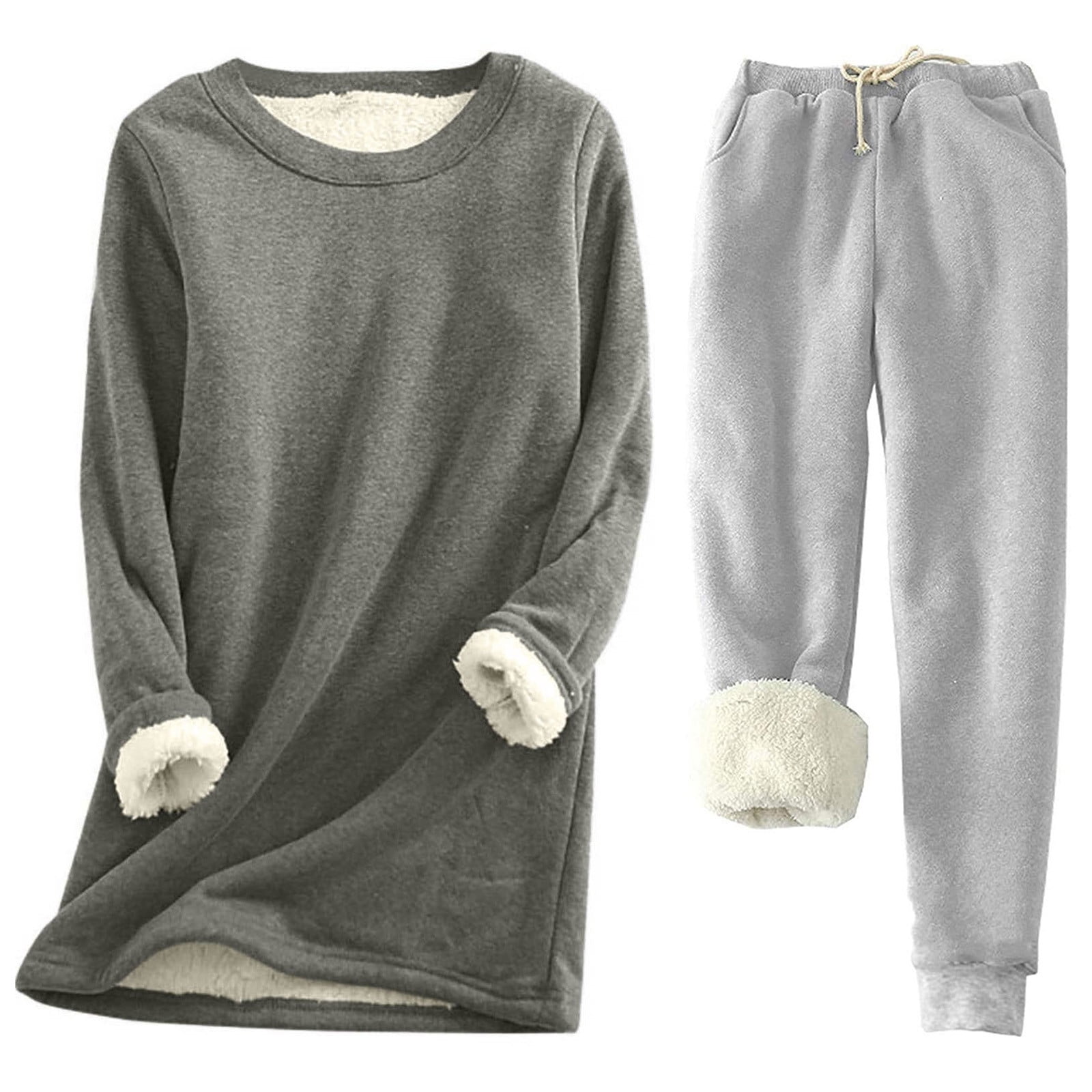 Moxiu Fleece Pajamas for Women Womens Fleece Loungewear Sets for 2 ...