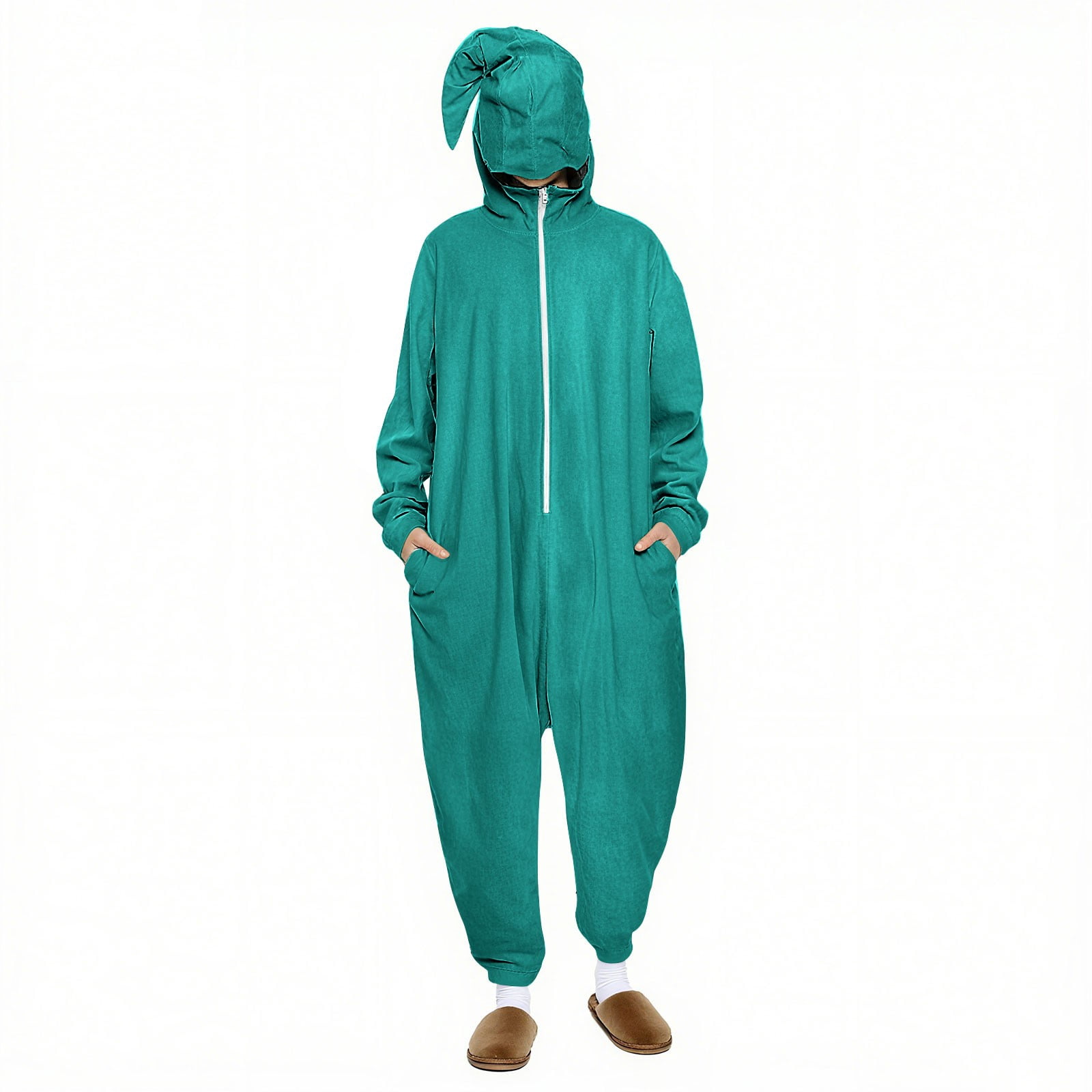 Moxiu Halloween Onesie Women Half Zip One-piece Jumpsuits Romper ...