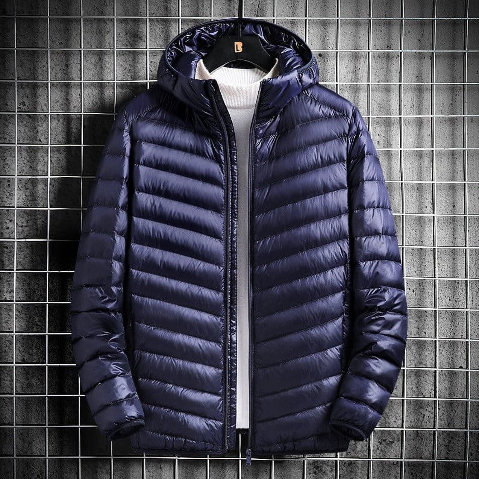 Moxiu Lightweight Puffer Coat Men with Hood Ultra Light Full Zip ...