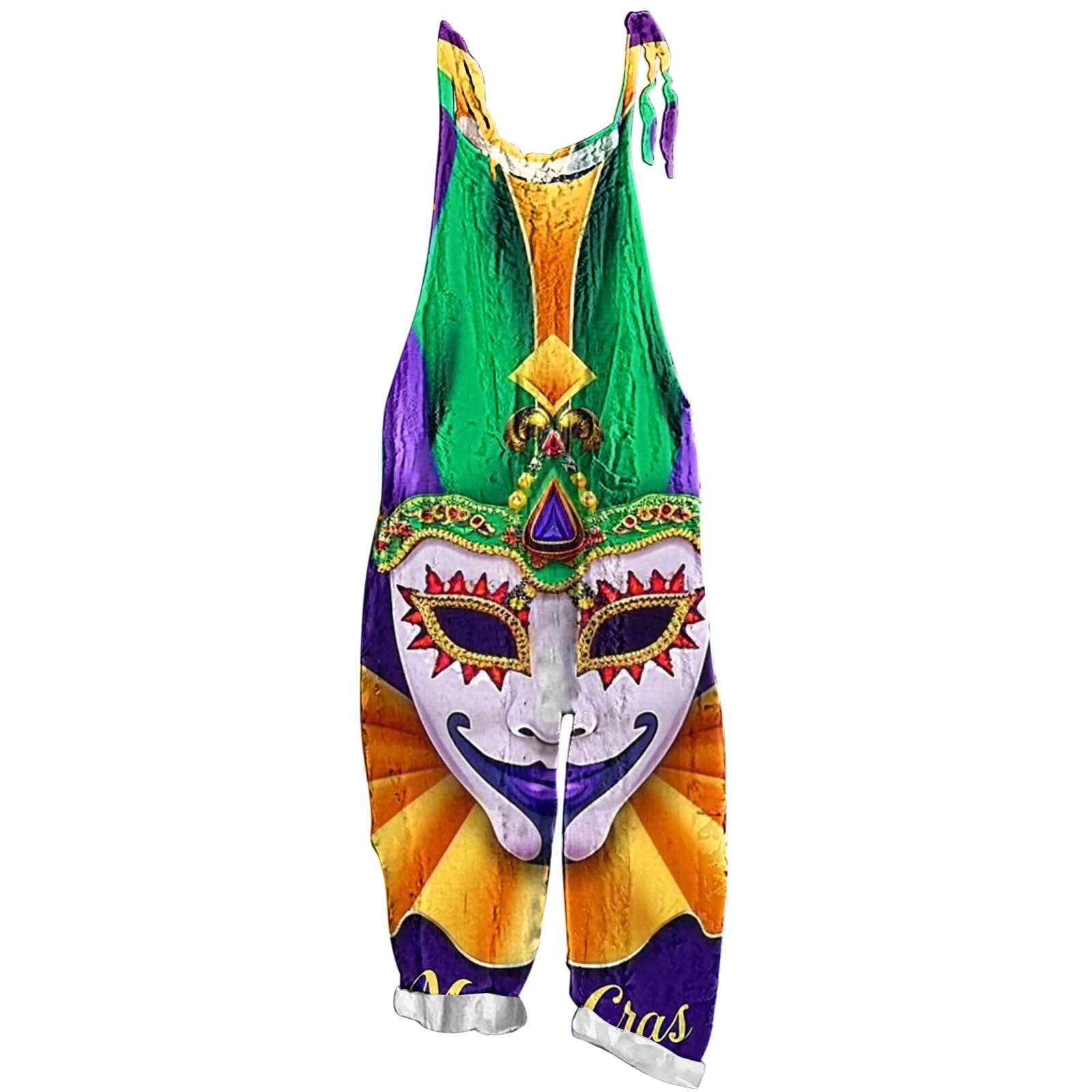 Moxiu Mardi Gras Jumpsuit Women Sparkly Sequin Glitter Sleeveless Wide ...