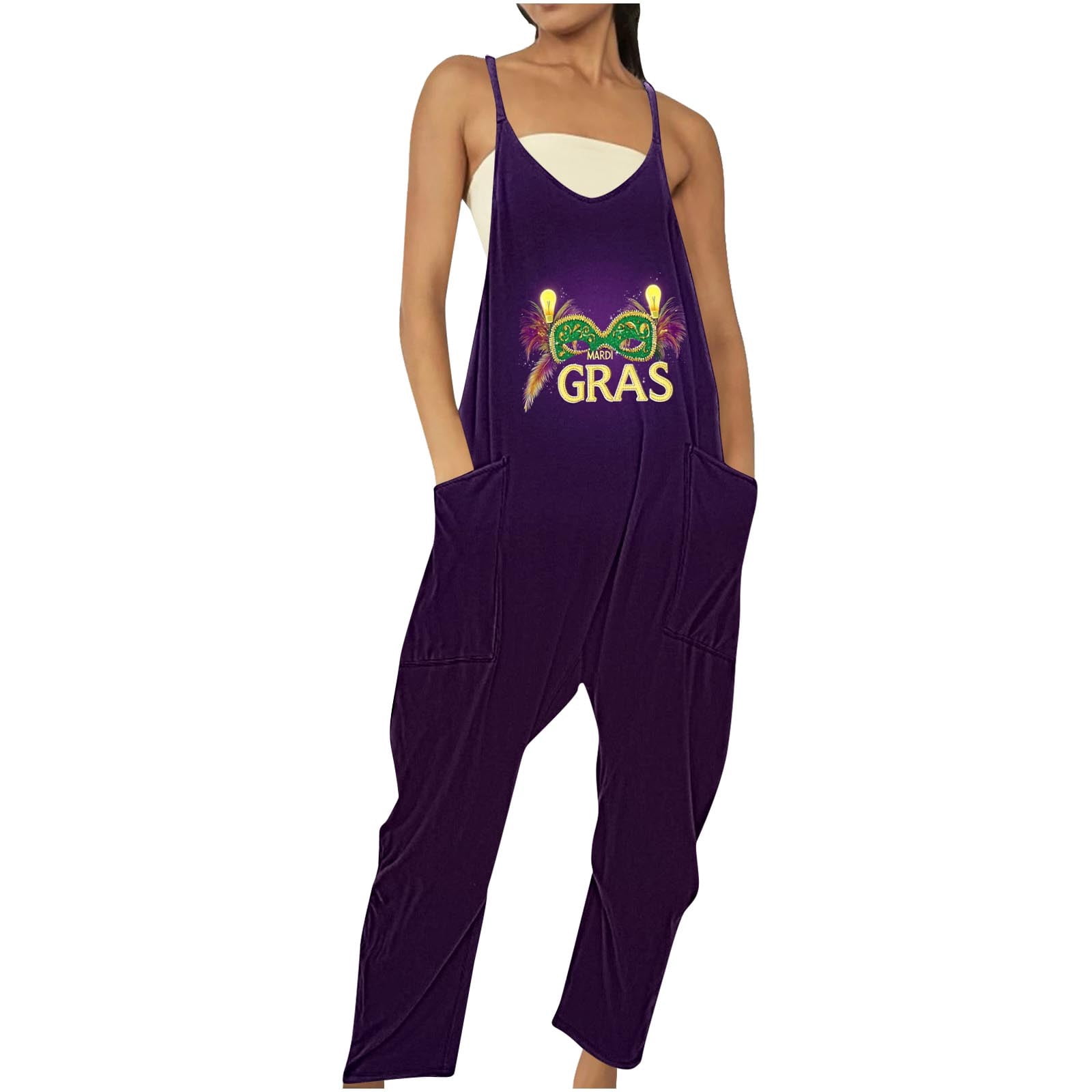 Moxiu Mardi Gras Overalls Women Coveralls Trousers Pants Catsuit ...