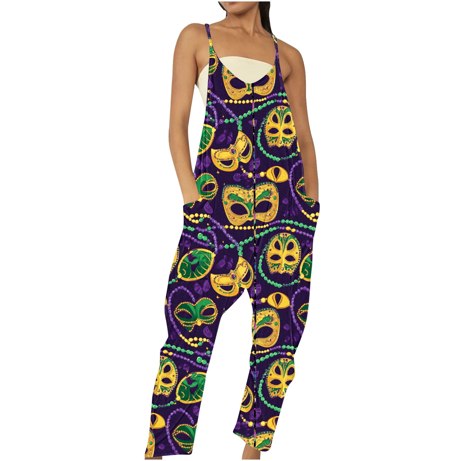 Moxiu Mardi Gras Overalls Women Coveralls Trousers Pants Catsuit ...
