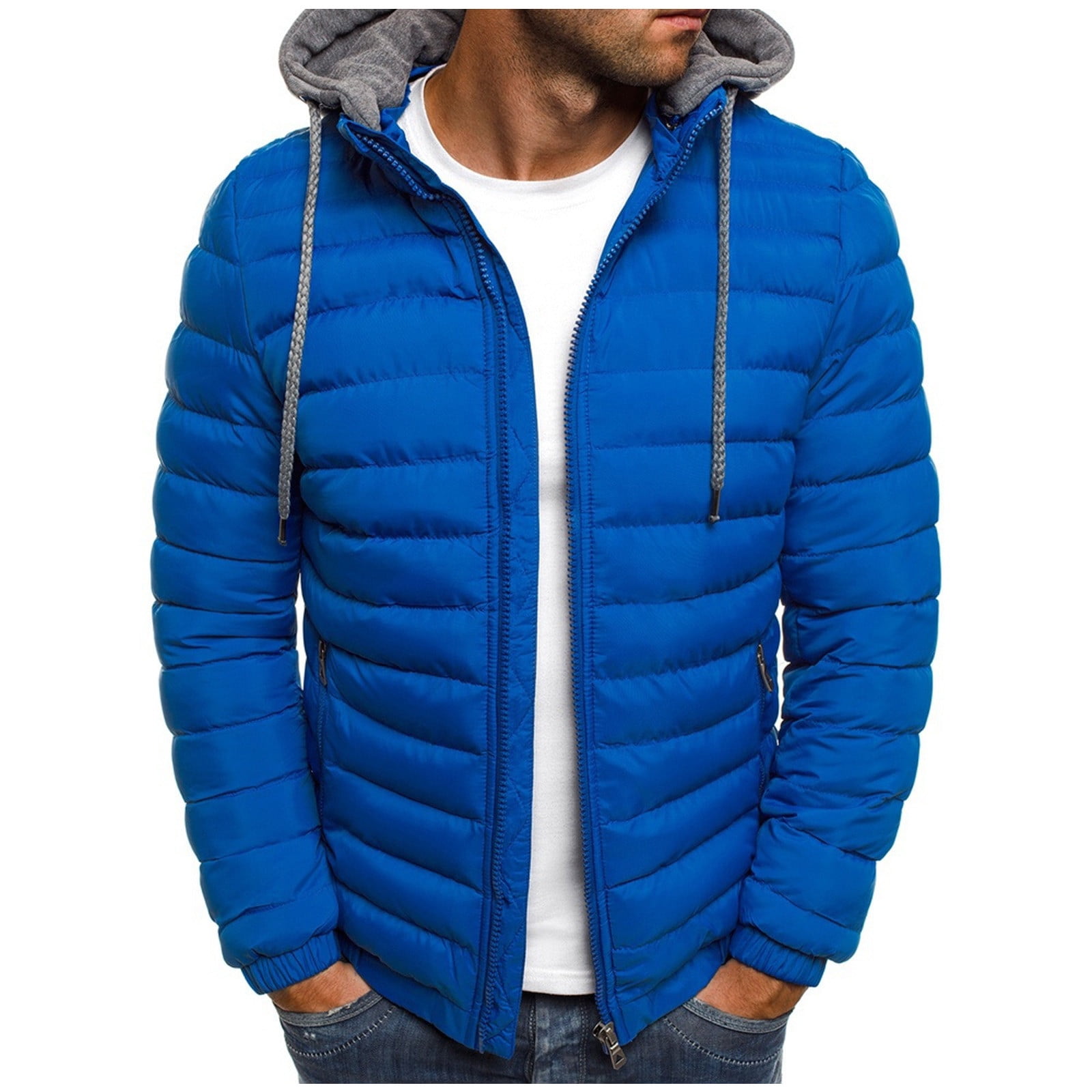 Moxiu Men Puffer Jacket Men with Hood Lightweight Zip Up Padded Coat Packable Puffy Down Jacket ...
