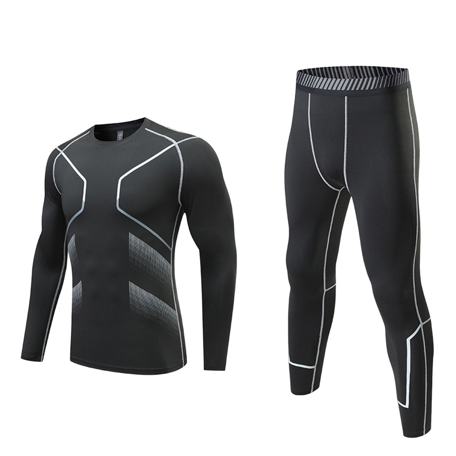 Moxiu Mens Compression Set Sports Running Set for Men,Compression Shirt ...