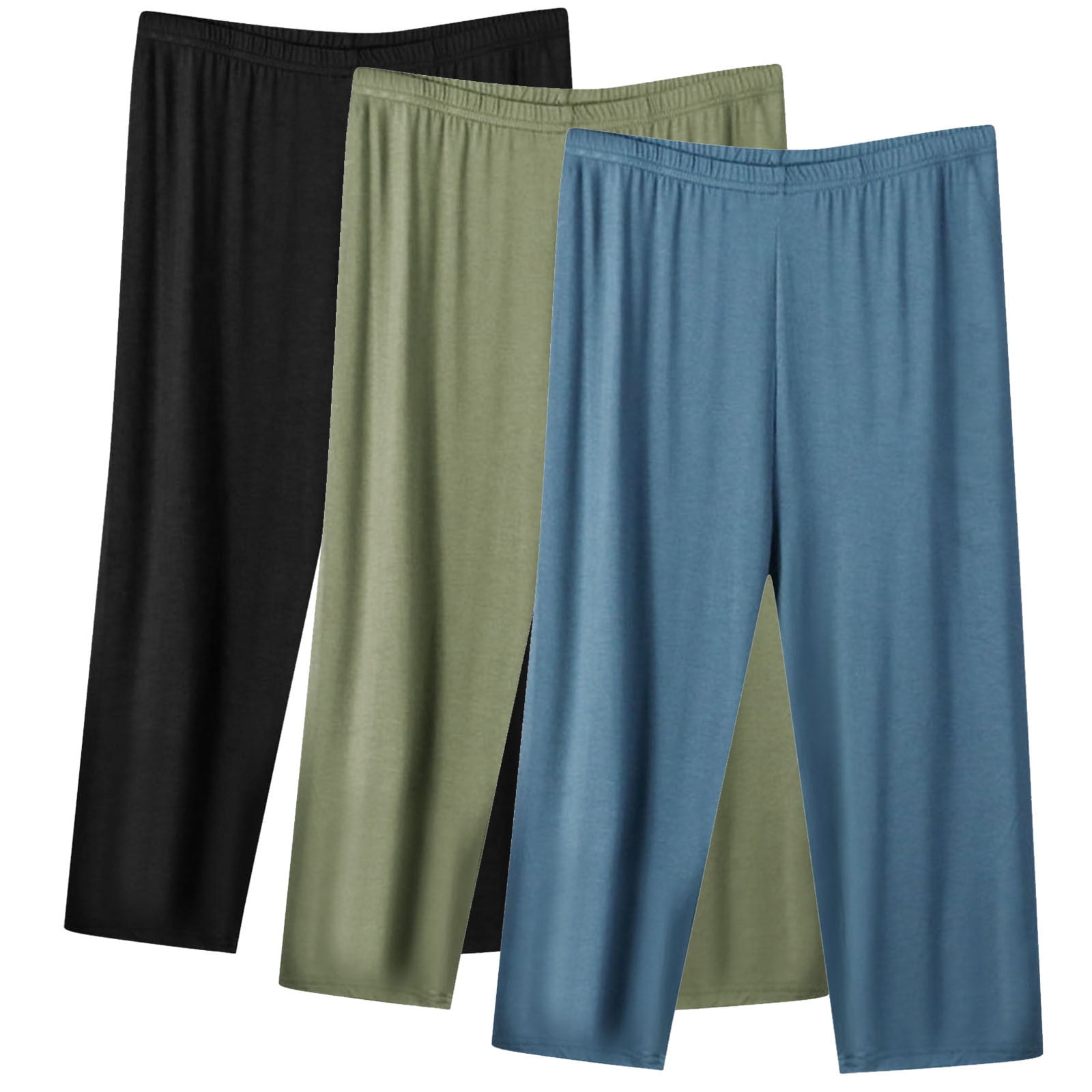 Moxiu Pj Capri Pants Women Pack of 3 Capris Pants for Women Plus Size ...