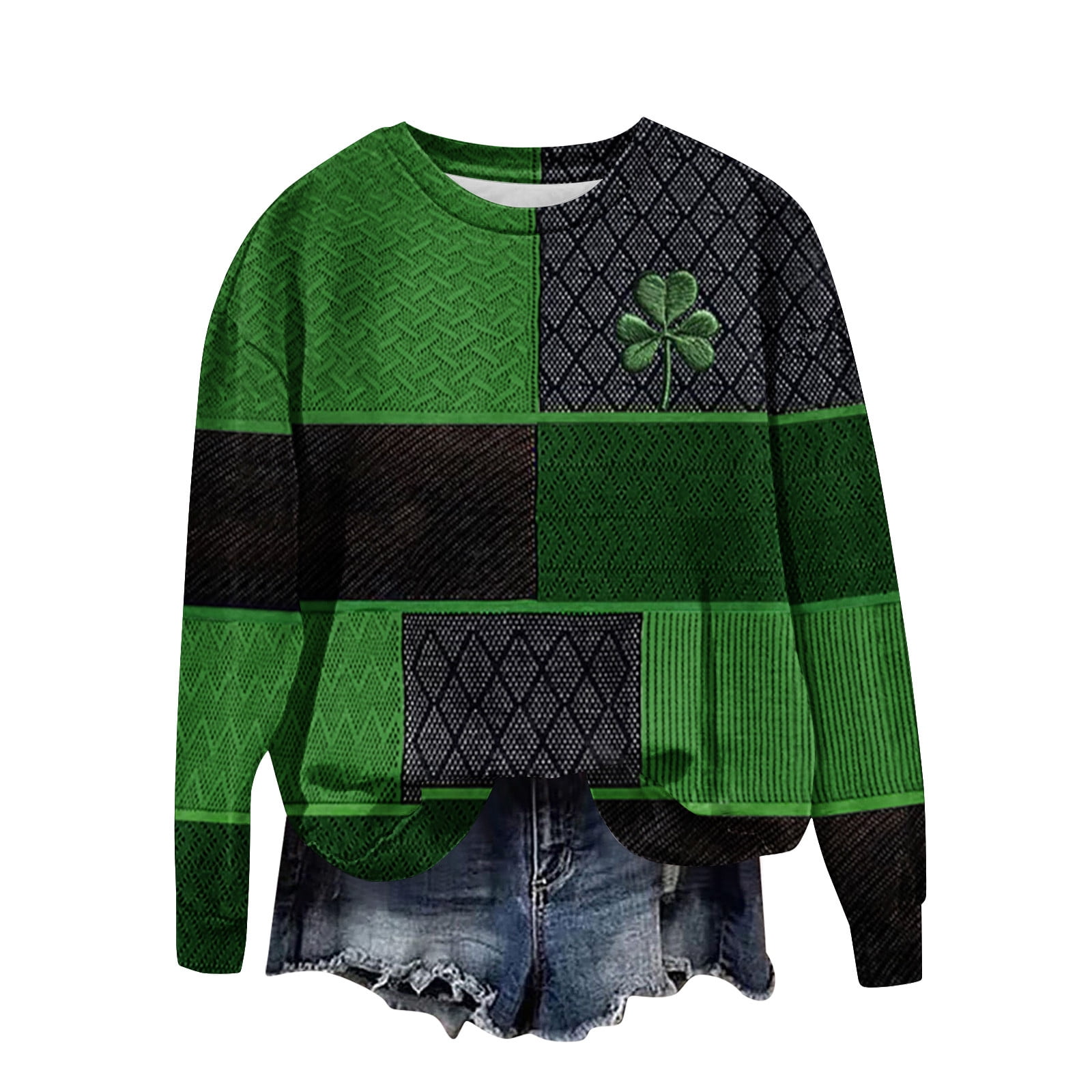 Moxiu St Patricks Day Shirt Women Sweatshirt 2025 Spring Long Sleeve ...