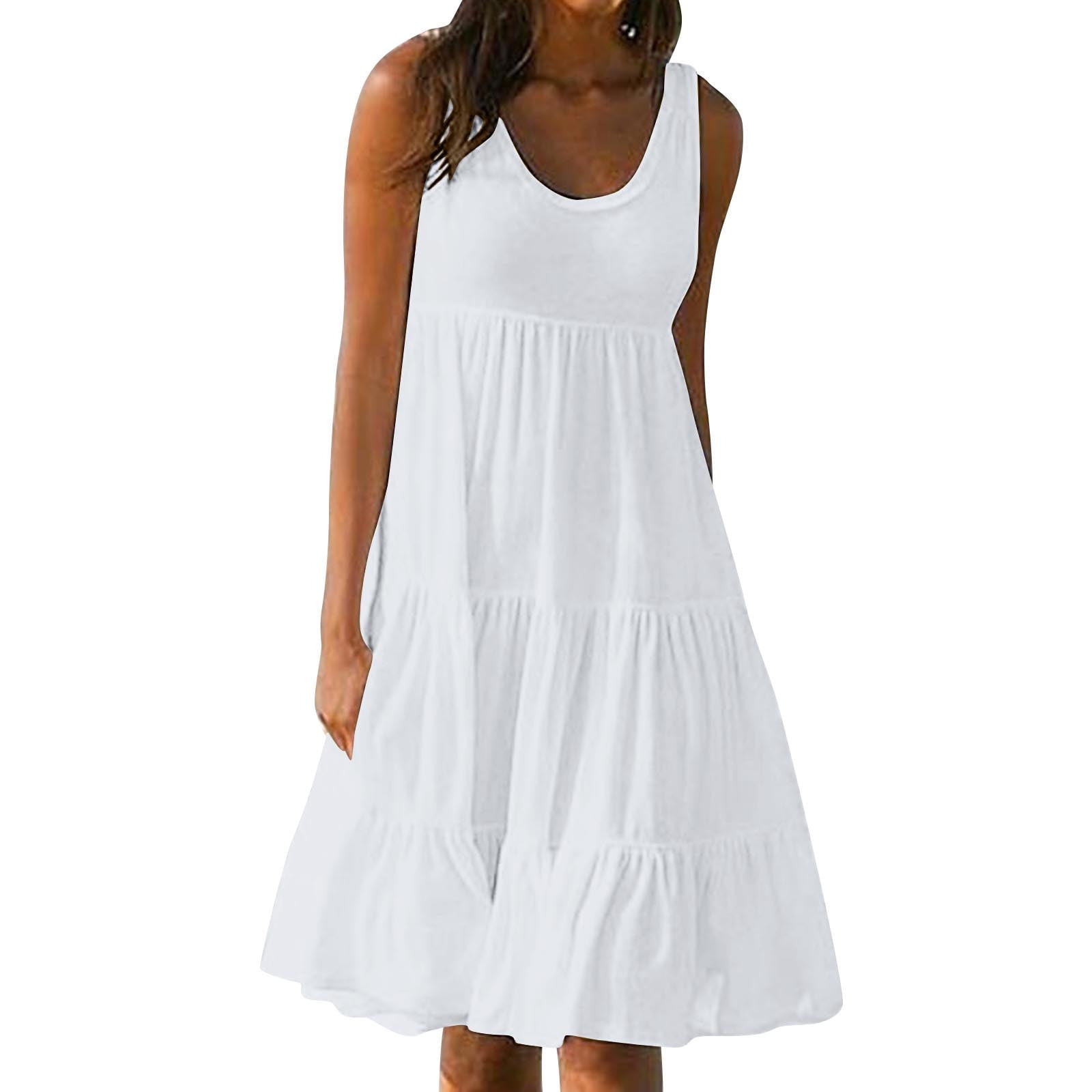 Moxiu Sundresses for Women Casual Beach 2025 Sleeveless Resort Wear ...
