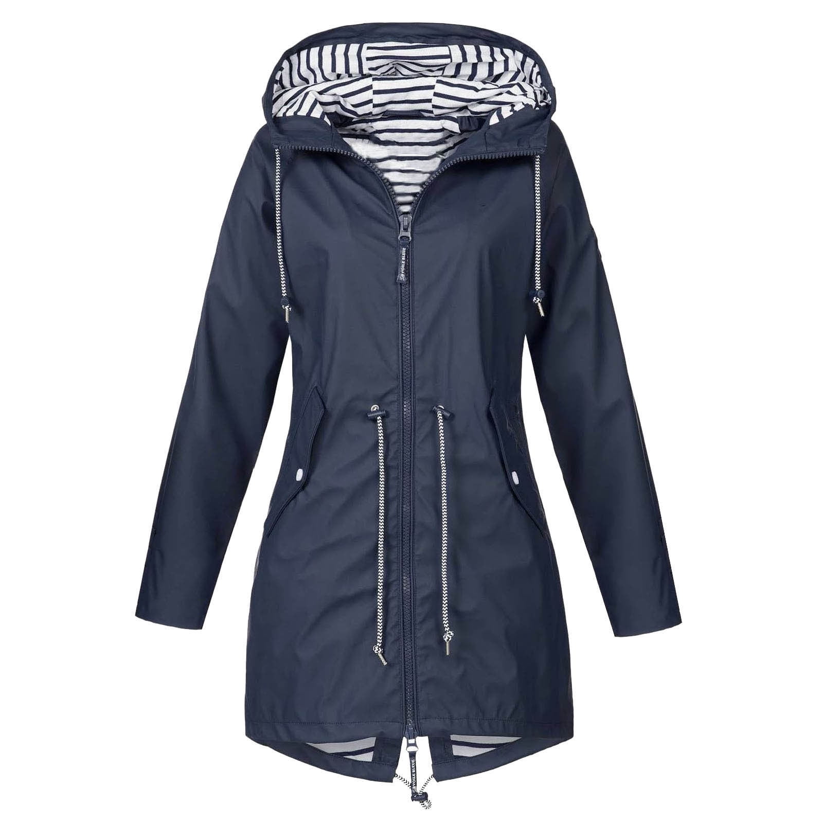 Moxiu Womens Rain Jacket Lightweight Plus Size Waterproof with Hood ...
