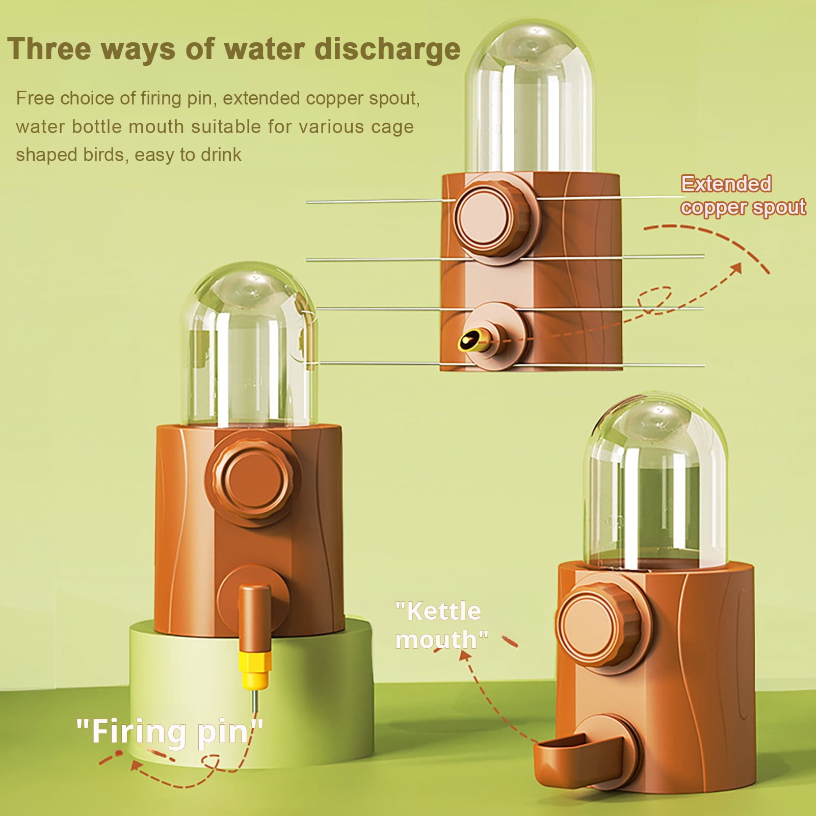 Moxufan 250ml Automatic Birds Water Feeder Stump Shape Parrot Water ...