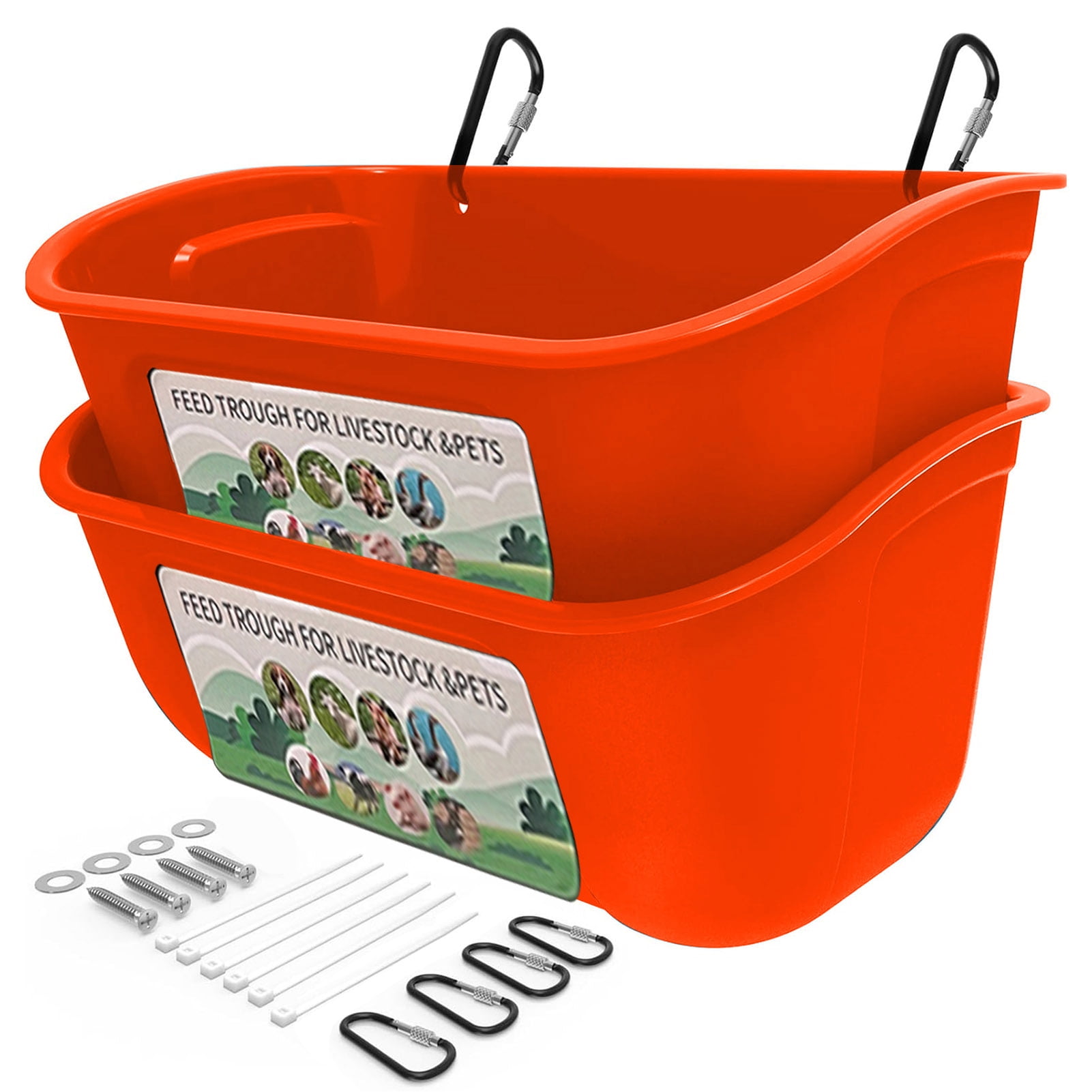 Moxufan 2Pcs Hanging Chicken Feed Trough BPA-Free Plastic Chicken ...