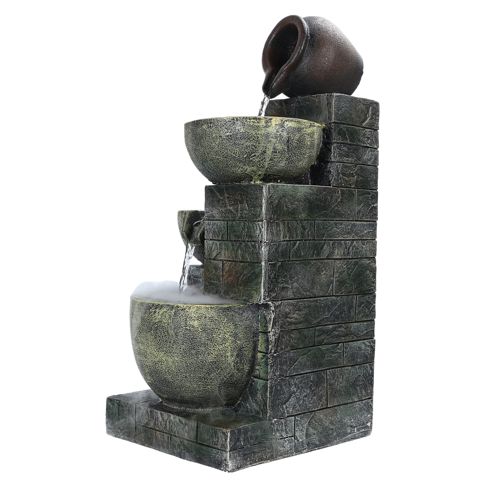 Moxufan 4 Tiers Outdoor Garden Water Fountain,Cascading Bowls and ...