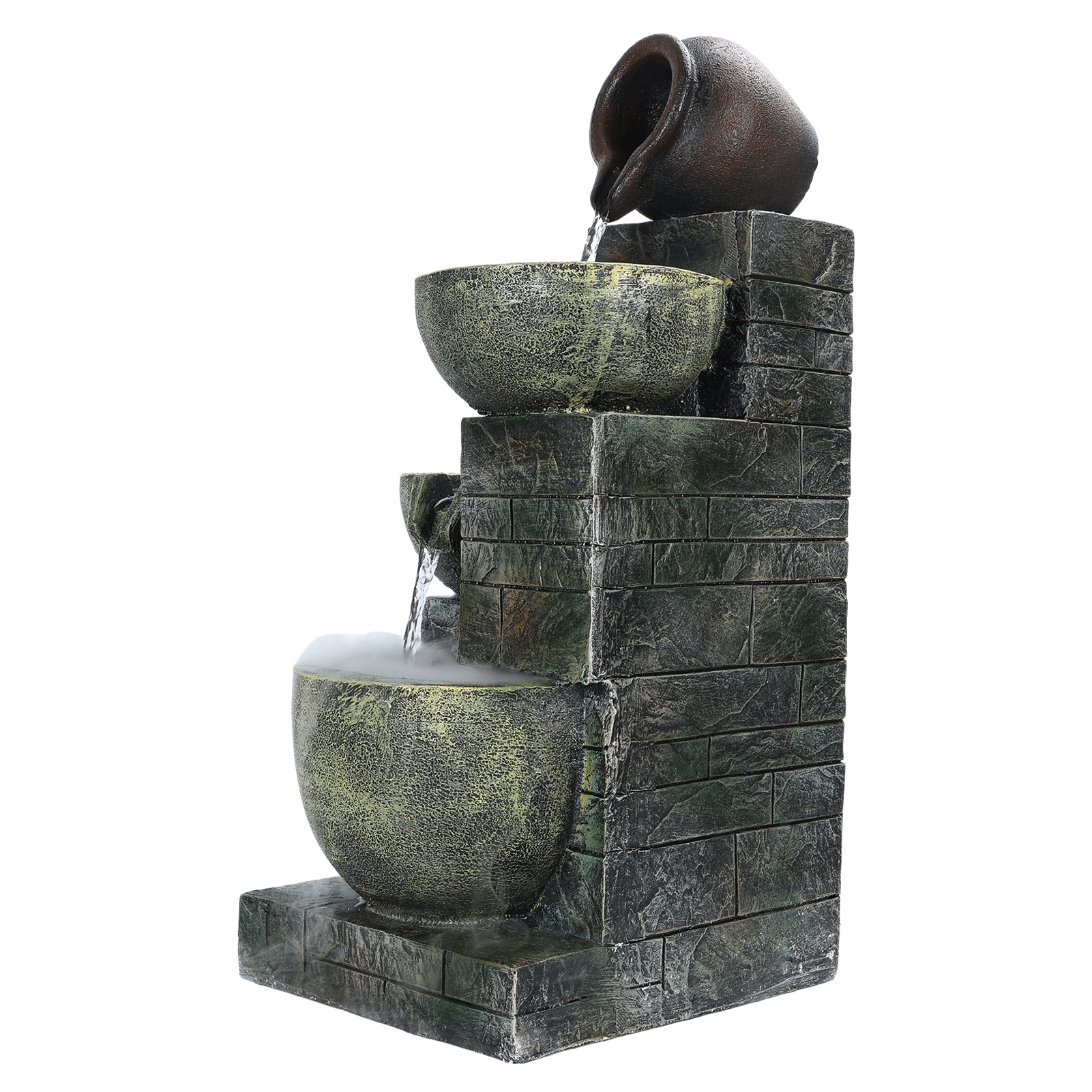 Moxufan 4 Tiers Outdoor Garden Water Fountain,Cascading Bowls and ...