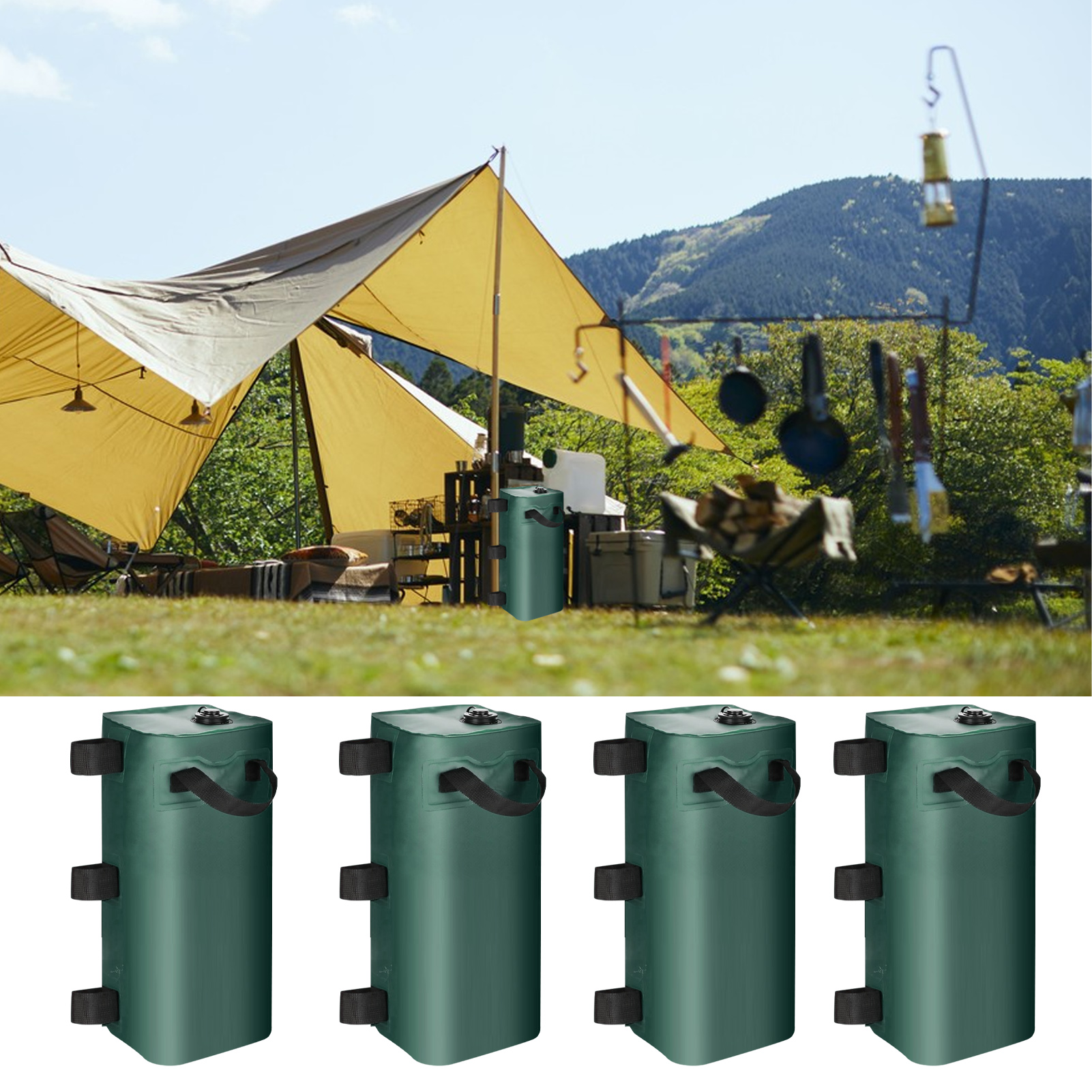 Moxufan 4Pcs 25L Canopy Water Weight Bag Waterproof Windproof Rectangle ...