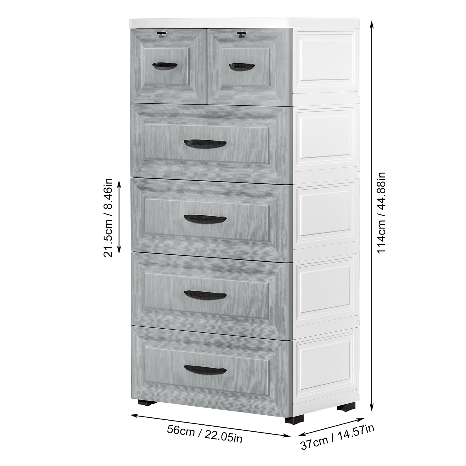 Moxufan 5-Tiers Plastic Storage Bins,Cube Storage Organizer,Stackable ...