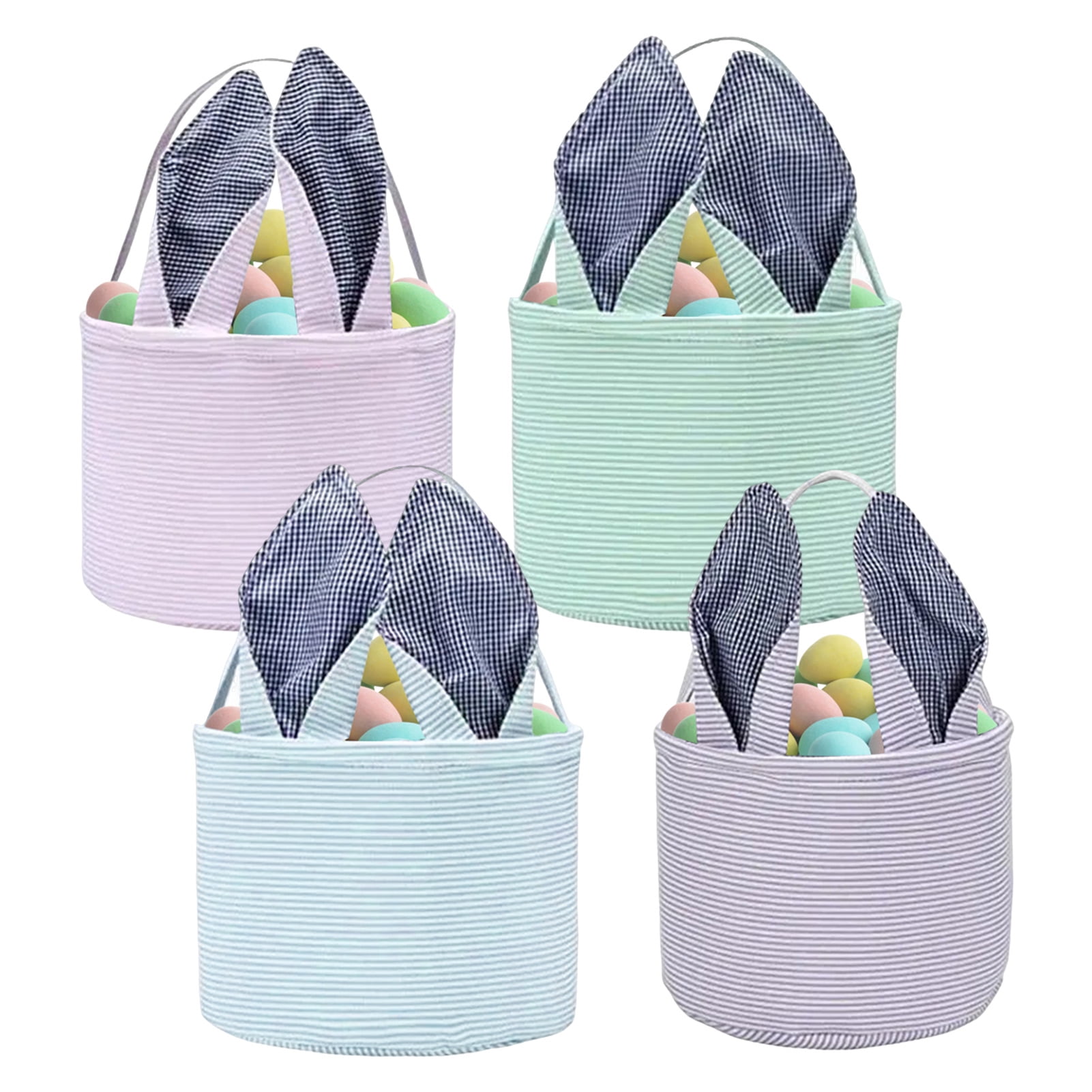 Moxufan Easter Bunny Basket Storage Bag with Handle Foldable Design ...