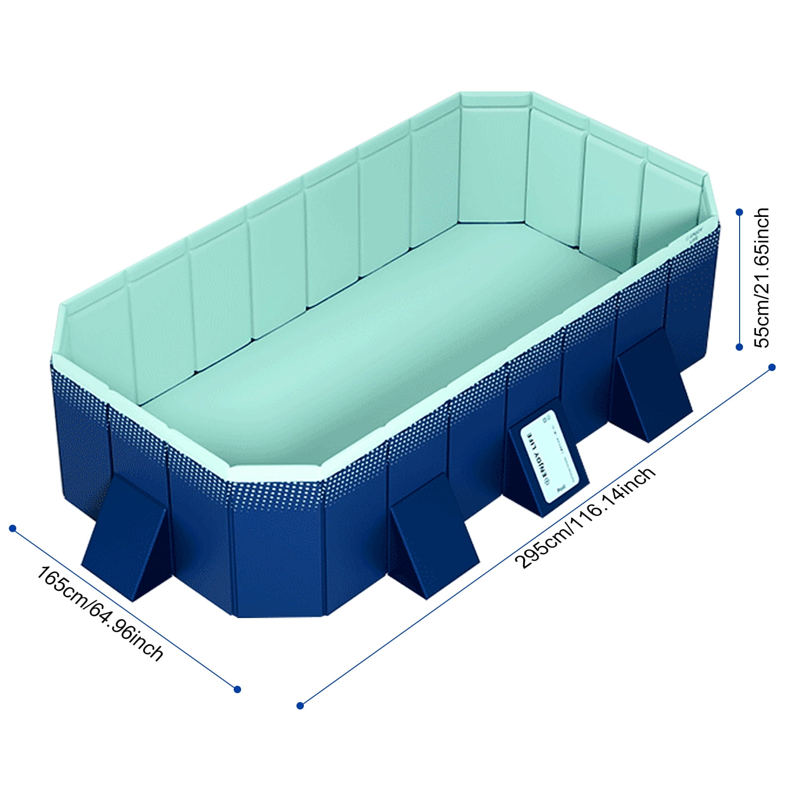 Moxufan Foldable Swimming Pool,Collapsible Inflatable-Free Large Pool ...