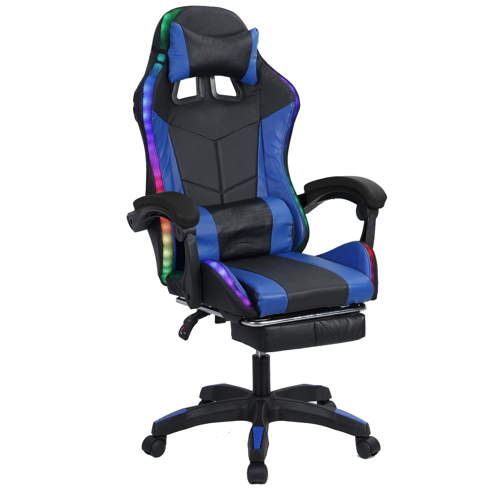 Moxufan Gaming Chair with Bluetooth-compatible Speakers and RGB LED ...