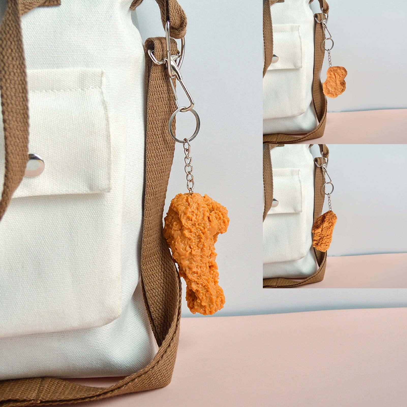 Moxufan Imitation Food Keychain Realistic Fried Chicken Leg Wings ...