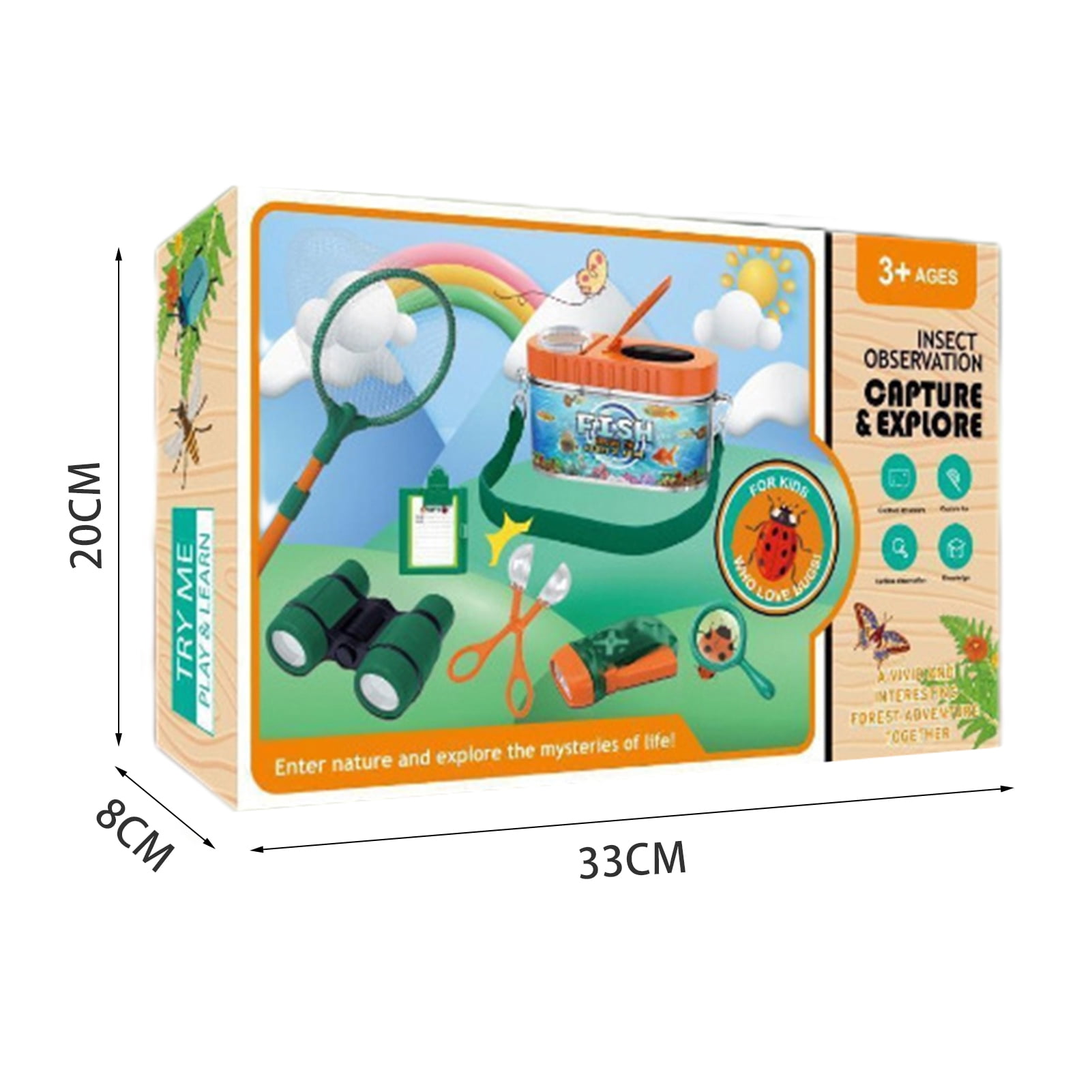 Moxufan Kids Outdoor Explorer Kit Insect Catcher Observing Toy Kit ...