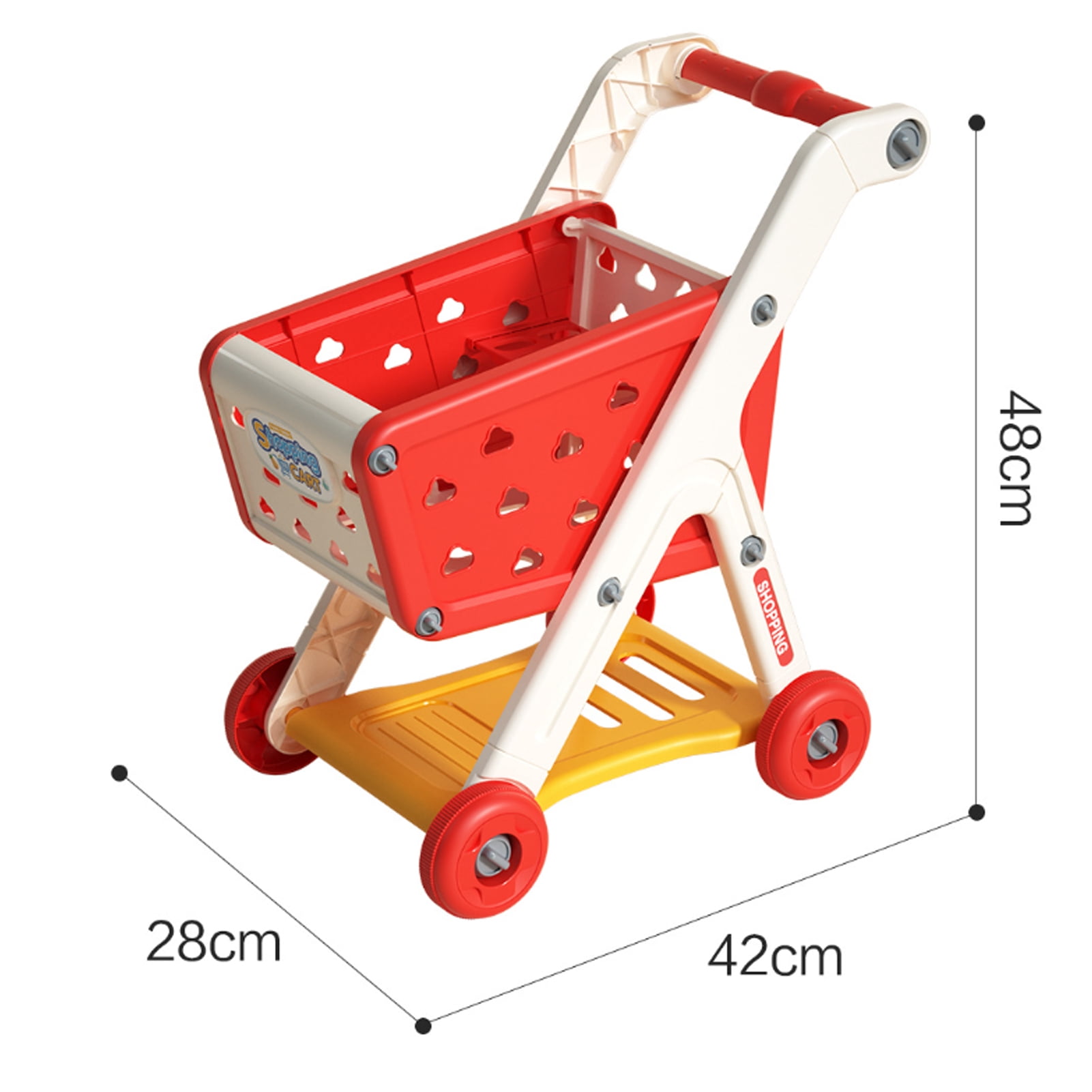 Moxufan Kids Shopping Cart Toy with 25 Fruit Vegetable Food Accessories ...