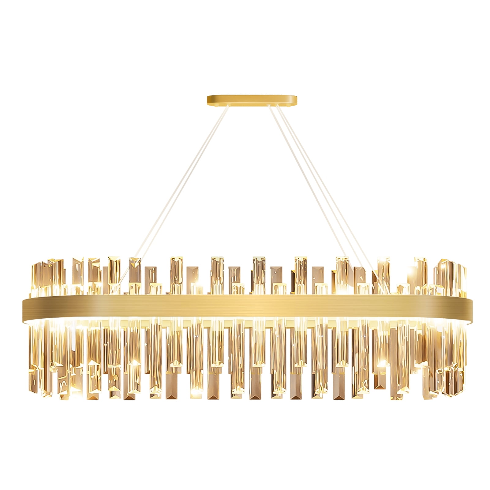 Moxufan LED Chandeliers,Modern Faux Crystal Chandeliers,16-Lights Brass ...