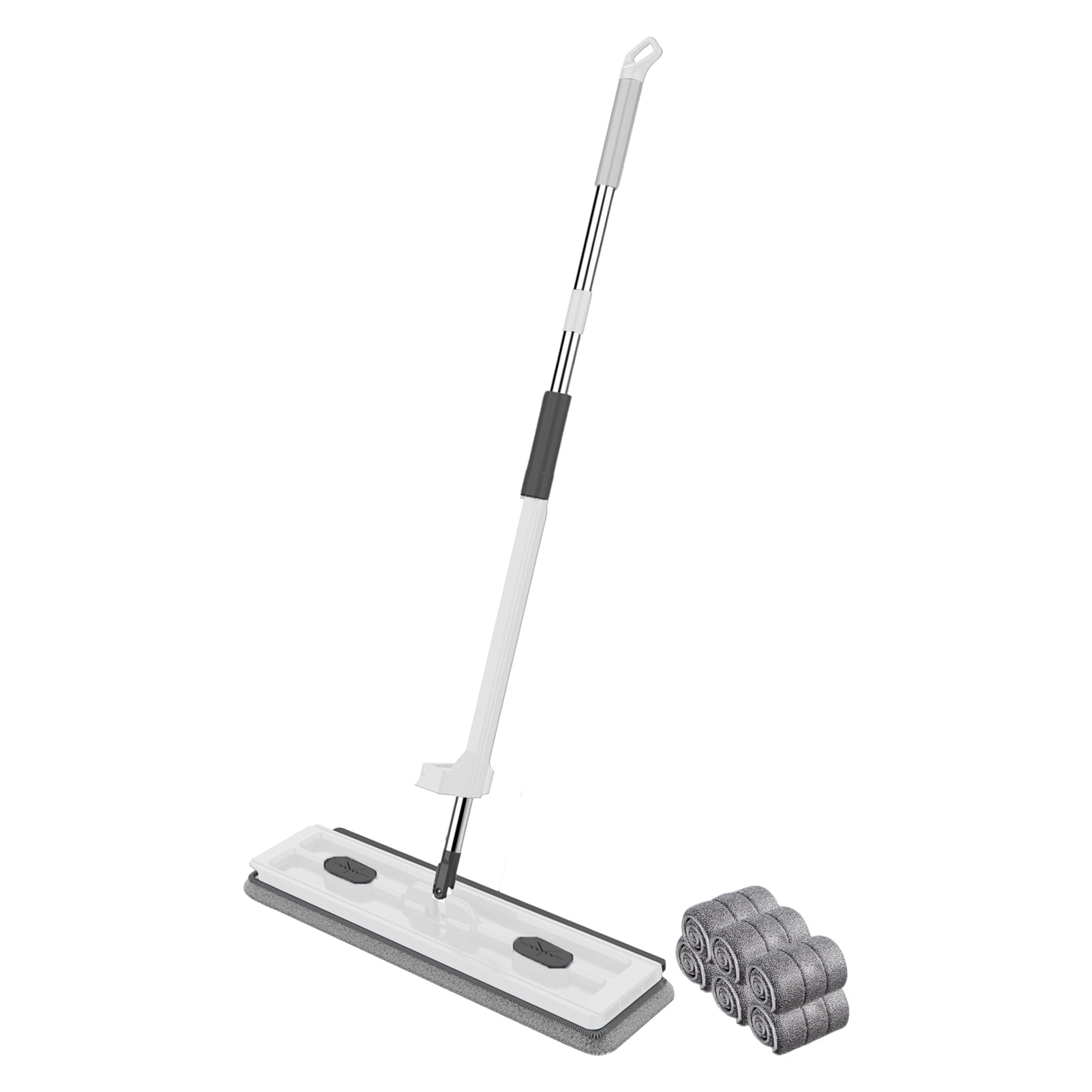 Moxufan Large Flat Mop with 6 Microfiber Pads Stainless Steel Ergonomic ...