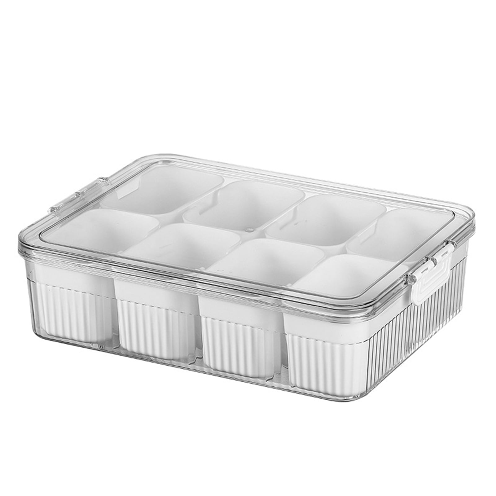 Moxufan Large Snack Box with Lid Divided Serving Tray Clear Organizer ...