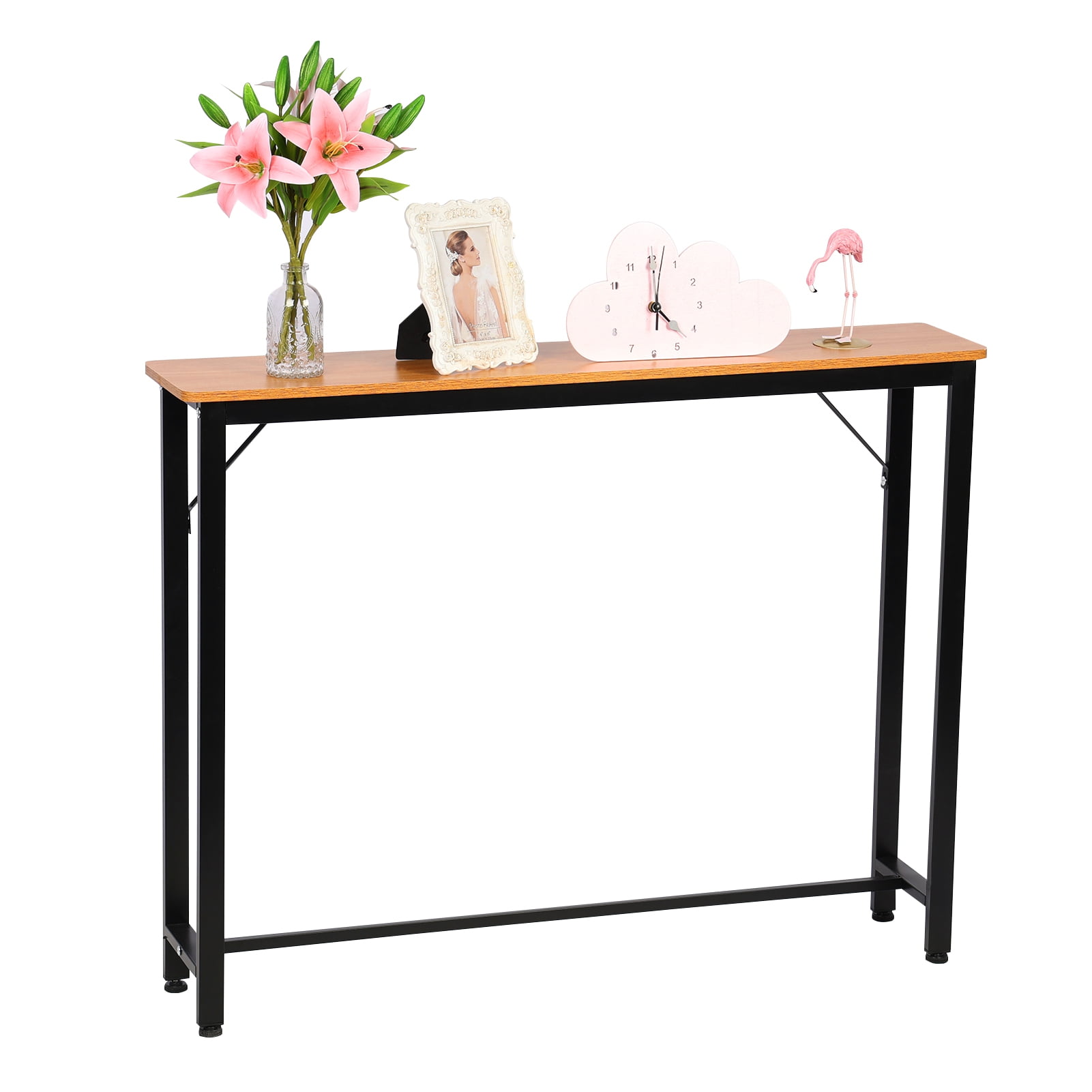 Moxufan Sofa Table,Rounded Corner Single Layer Console Table,Narrow ...