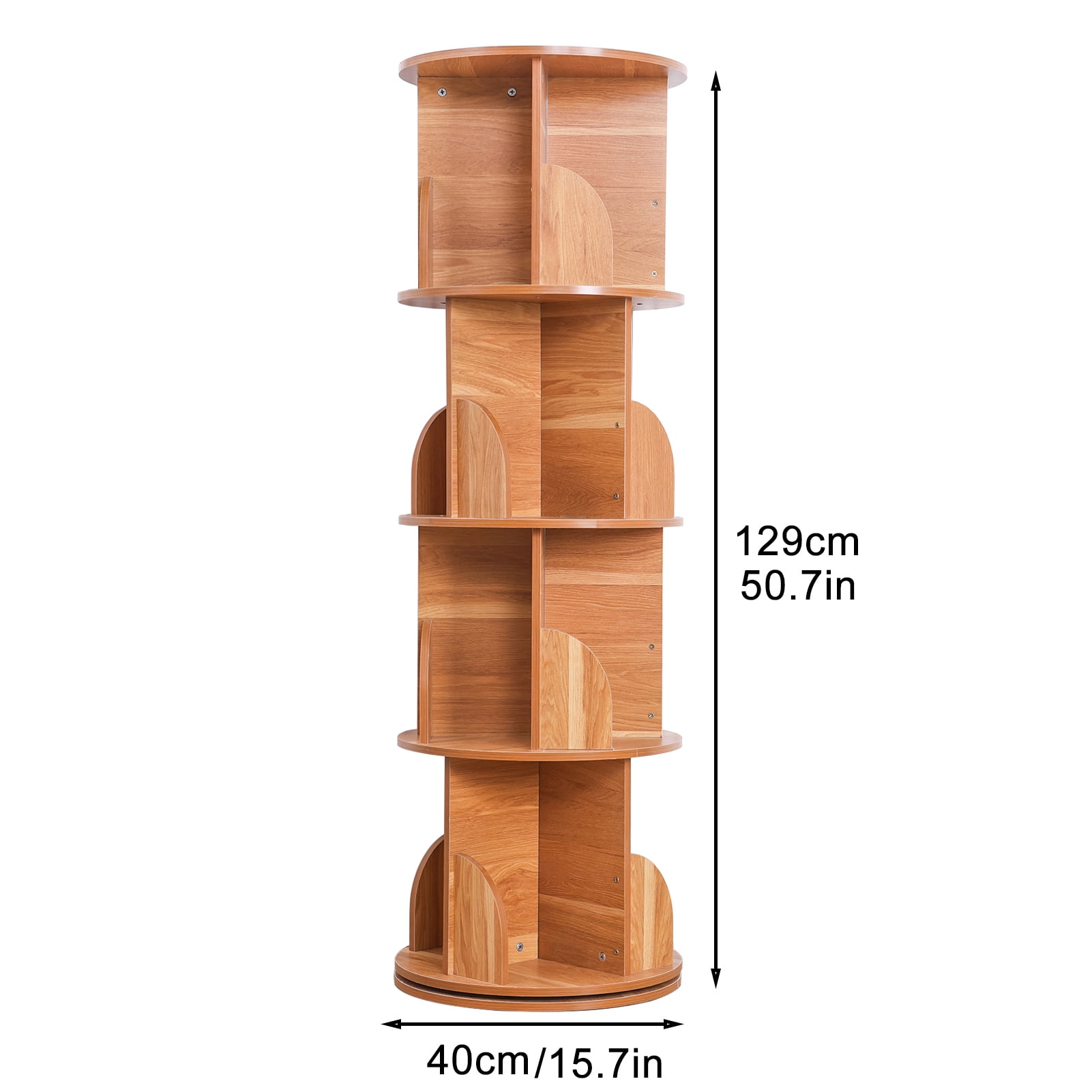 Moxufan Spinning Bookshelf,360 Rotation Display 4 Tier Floor Standing ...