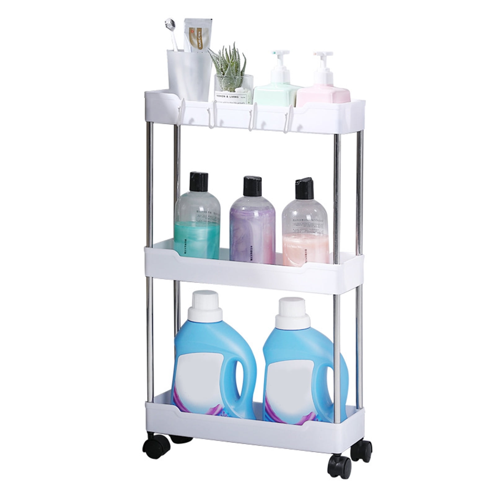 Moxufan Utility Rolling Storage Cart Trolley with Lockable Wheels Large ...