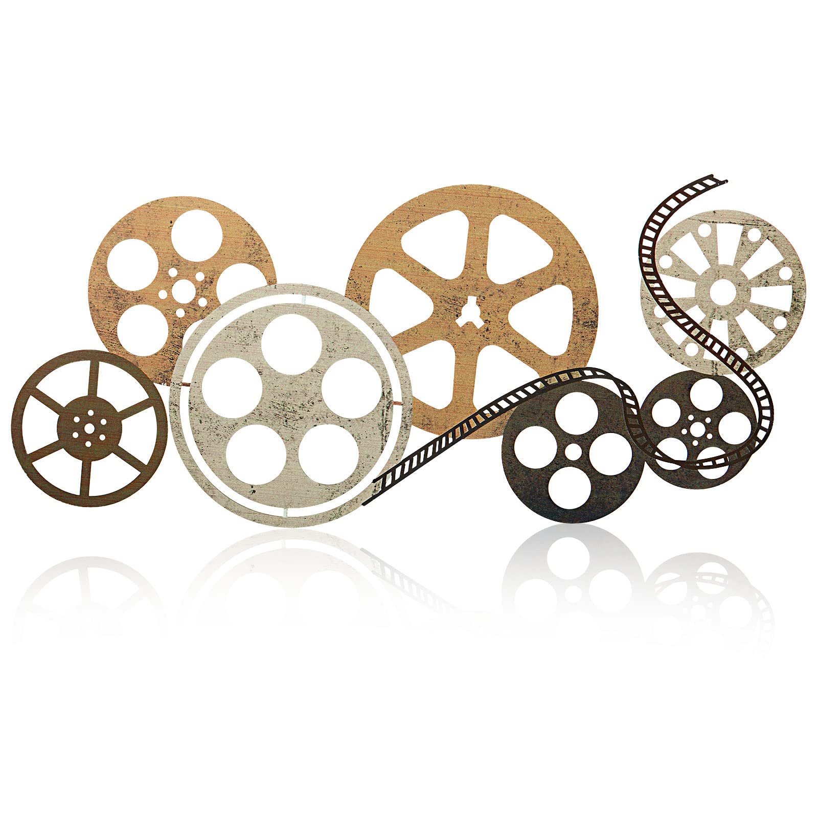 Moxweyeni Metal Movie Reel Wall Art Abstract Antique Movie Theater ...