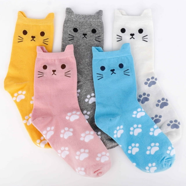 Moyel Cute Cat Socks for Women, Novelty Animal Fun Socks, Perfect Gift ...